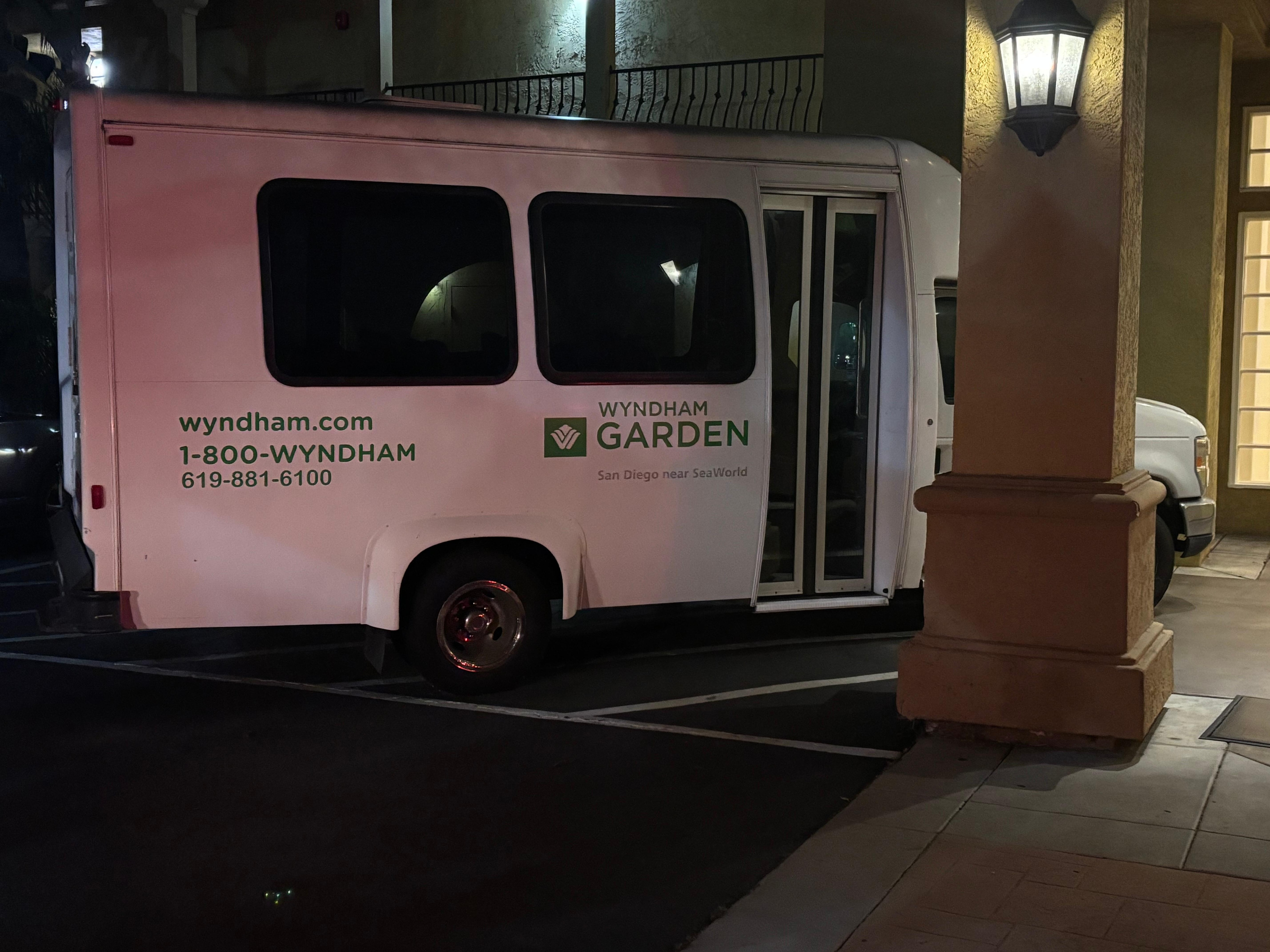 Shuttle van parked but unavailable for guests!