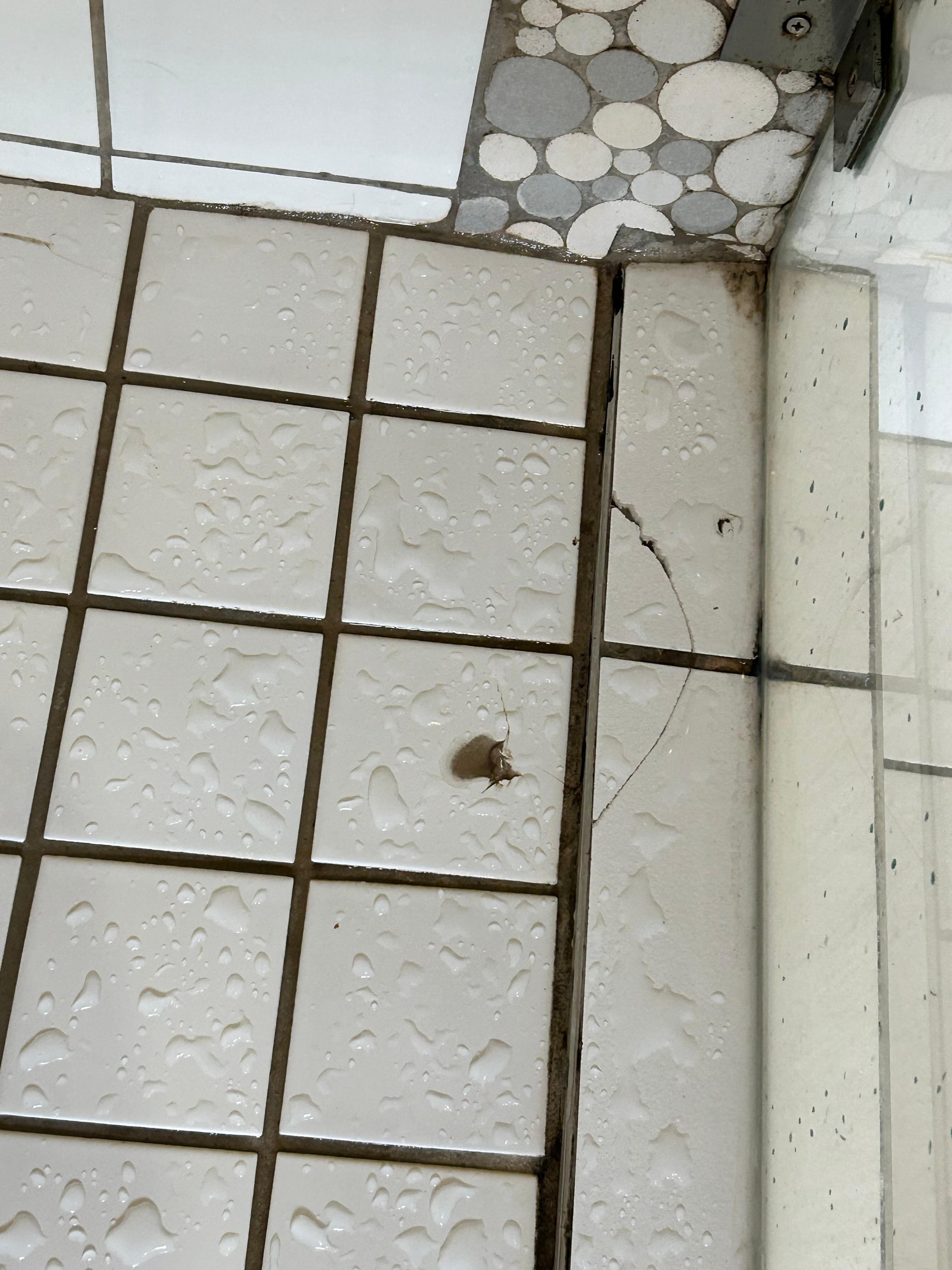 Defekte Fliesen in der Dusche