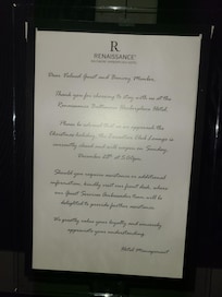 Sign that was up in front of the club house doors, We were there on the 29th and it was still closed