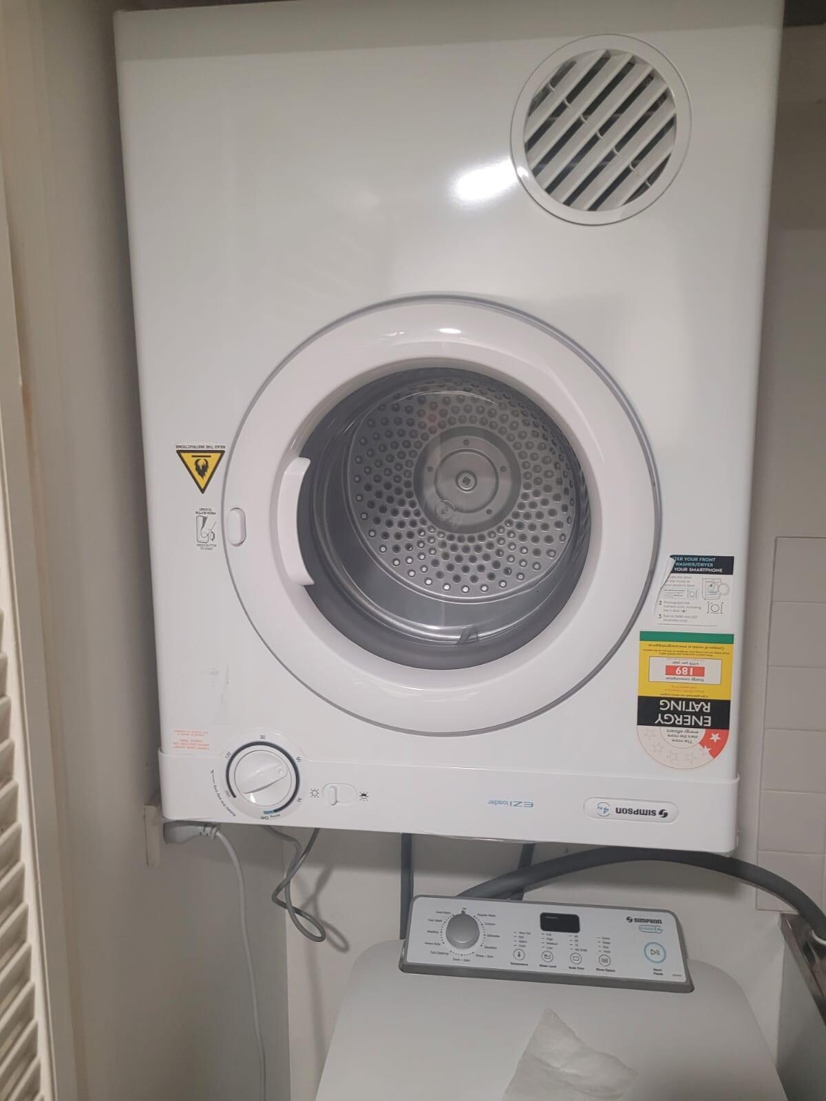 Dangerously installed drier UPSIDE DOWN