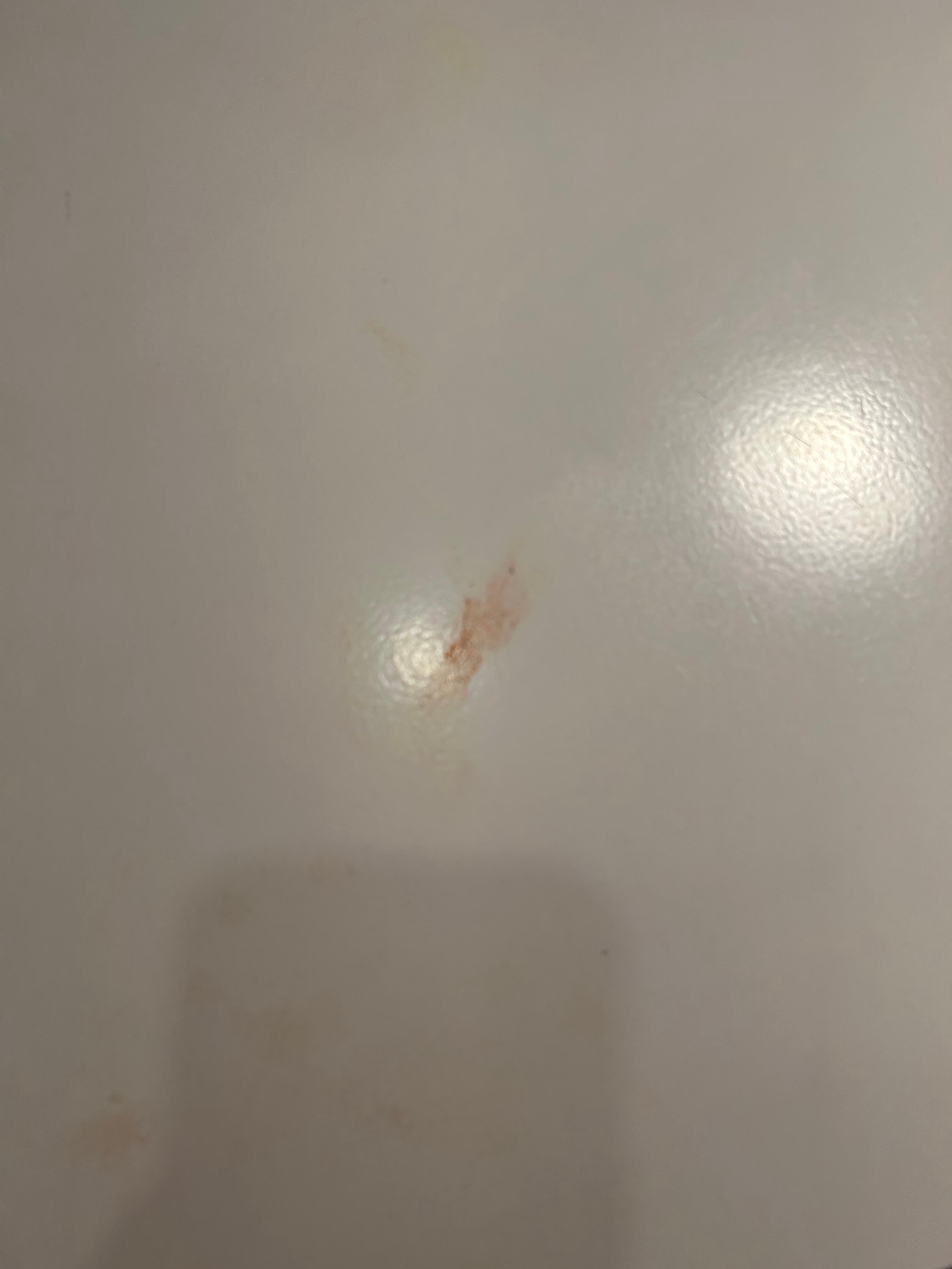 Blood smeared on the table 