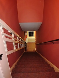 We lugged our luggage up and down these stairs