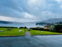This is the restaurant view overlooking the bay.