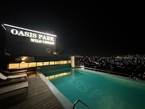 Rooftop pool overlooking the city