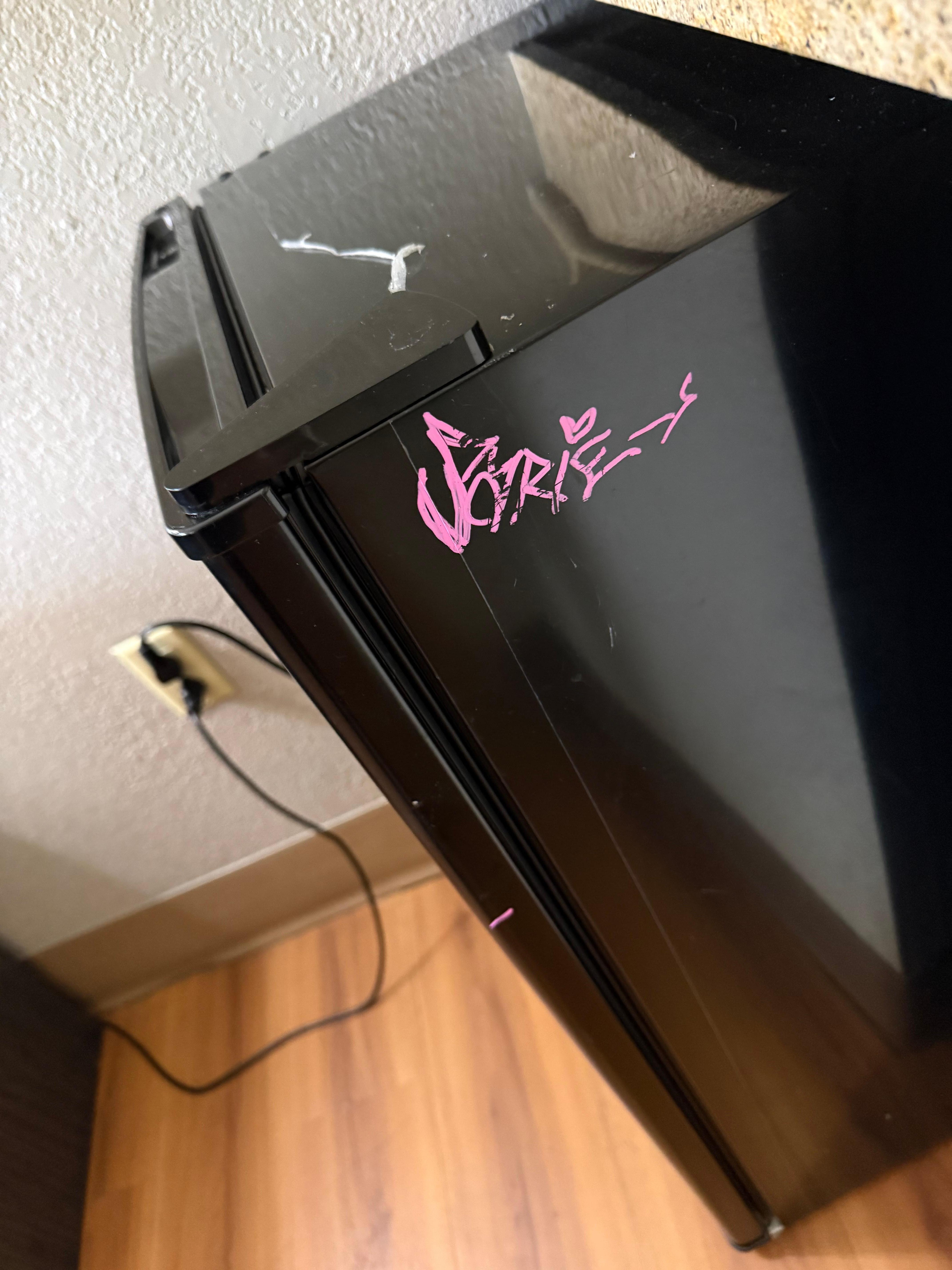 Writing on fridge