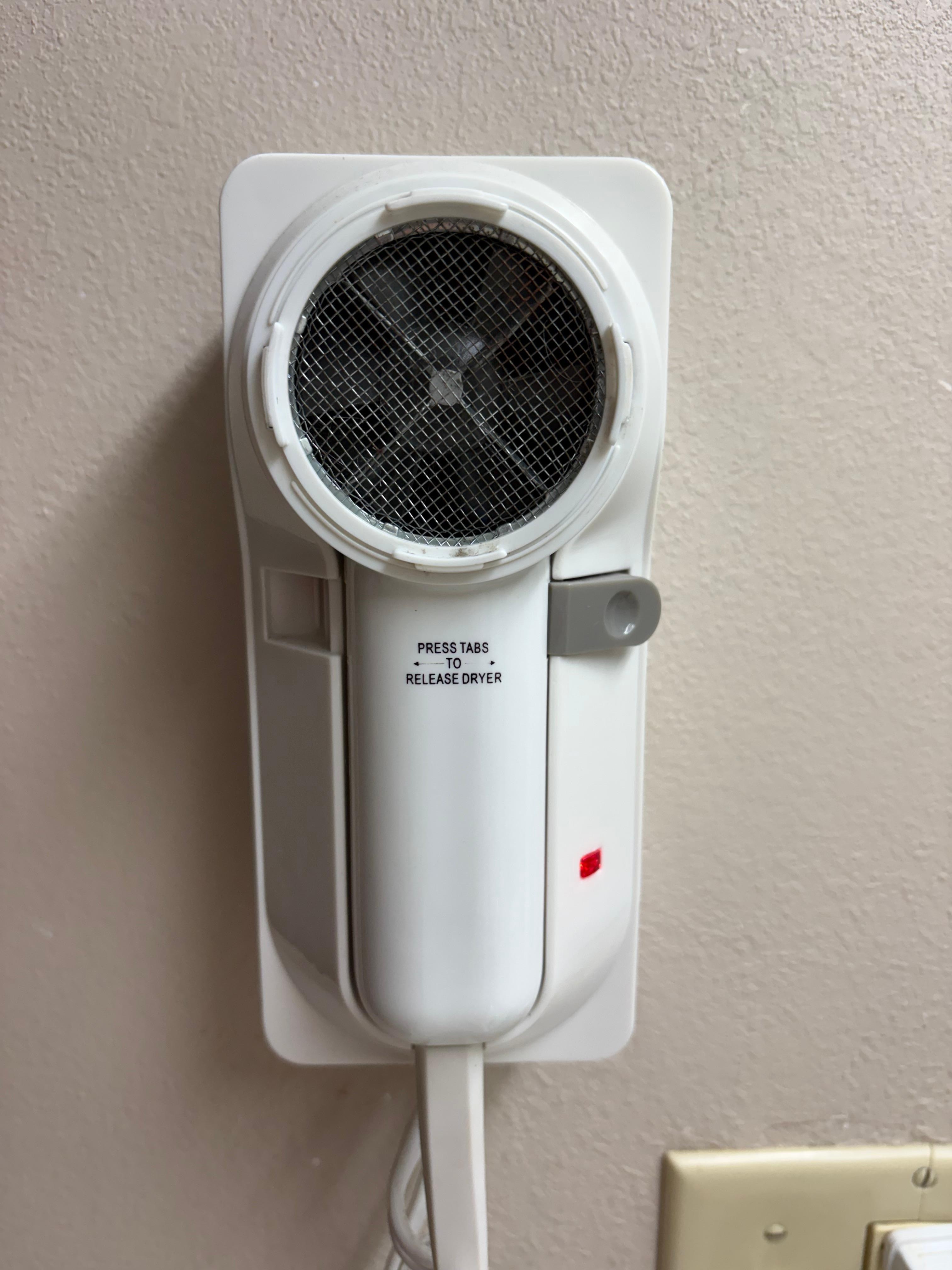 Hair dryer missing pieces although it still worked.
