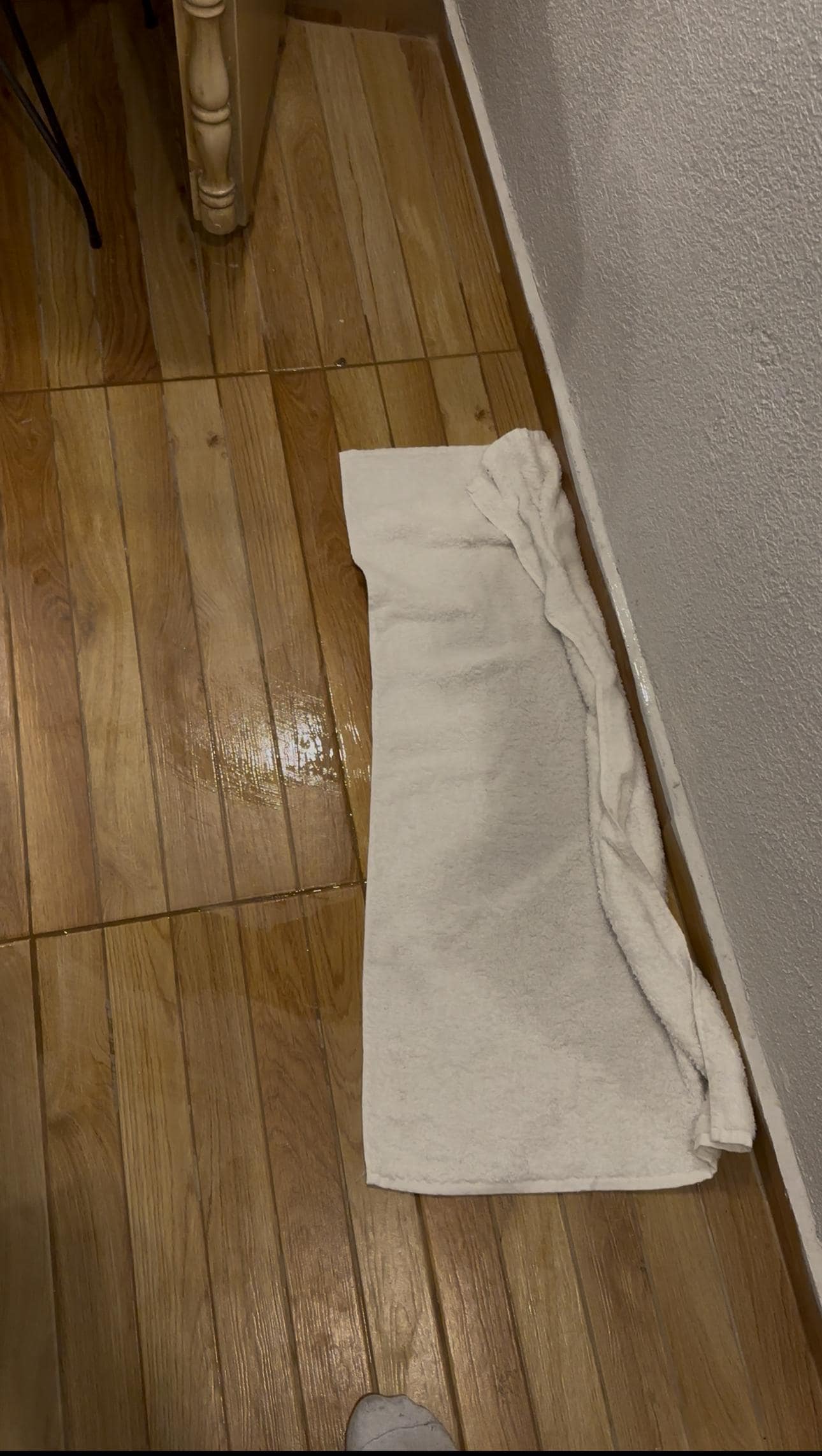 Rain water on the floor