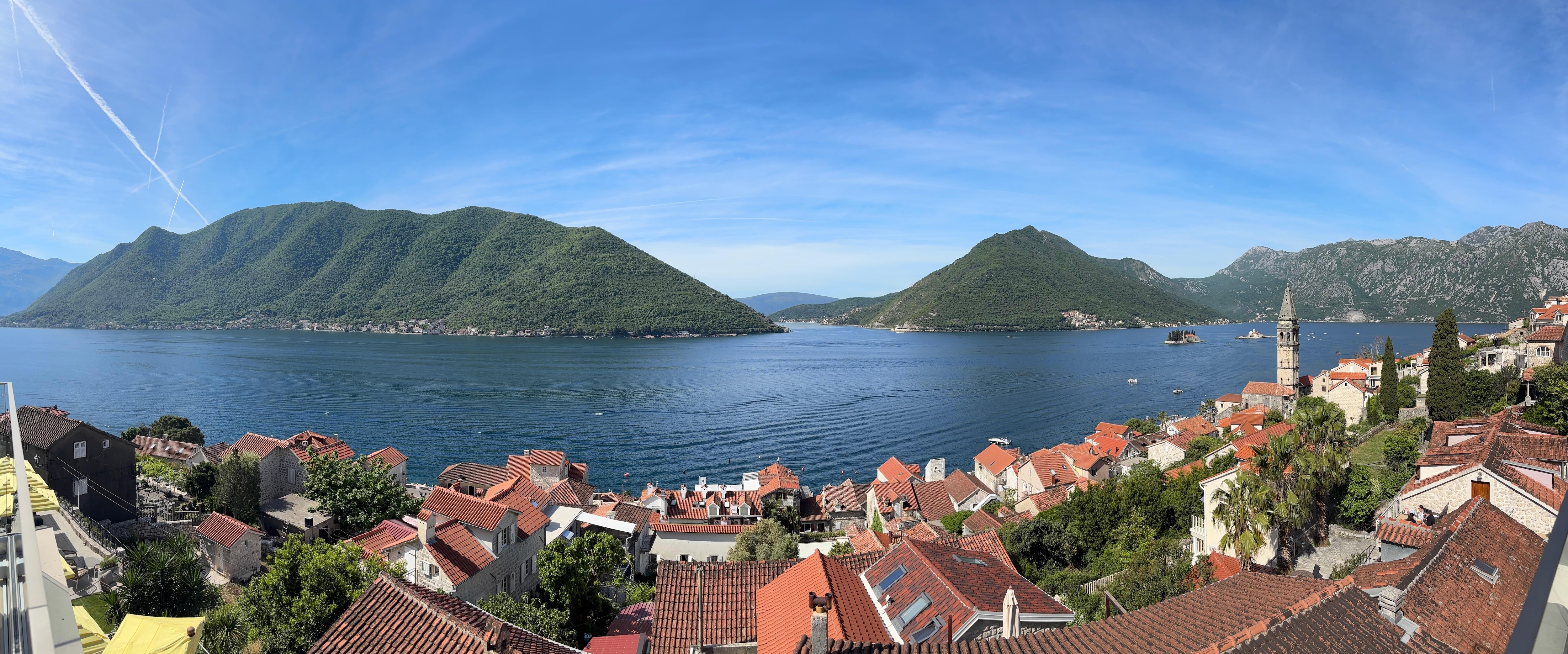 Panoramic view from terrace where breakfast is served. 