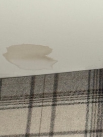 Stained ceiling.