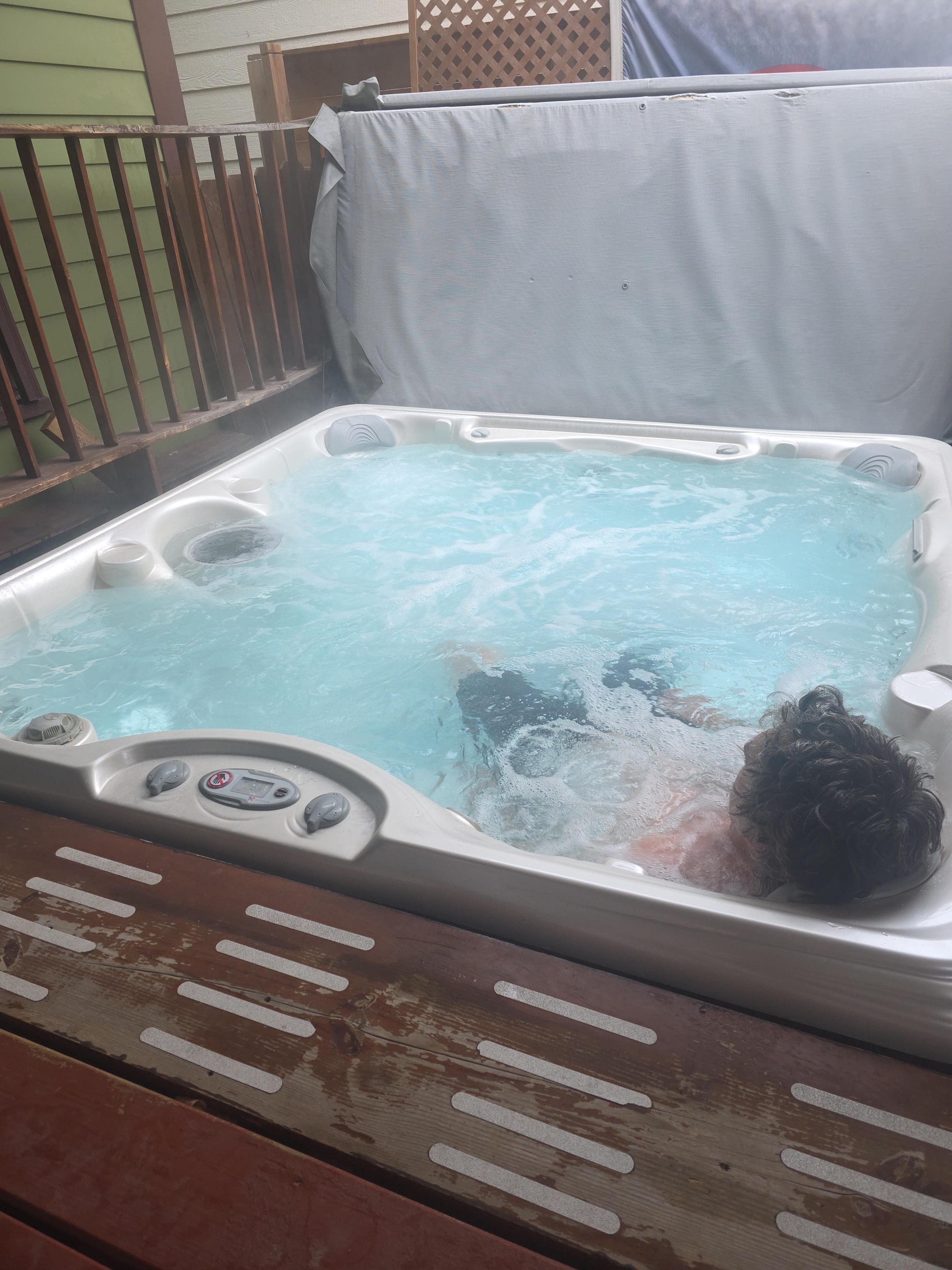 Nice jacuzzi on the property. 