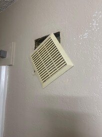 Air vent cover falling off.