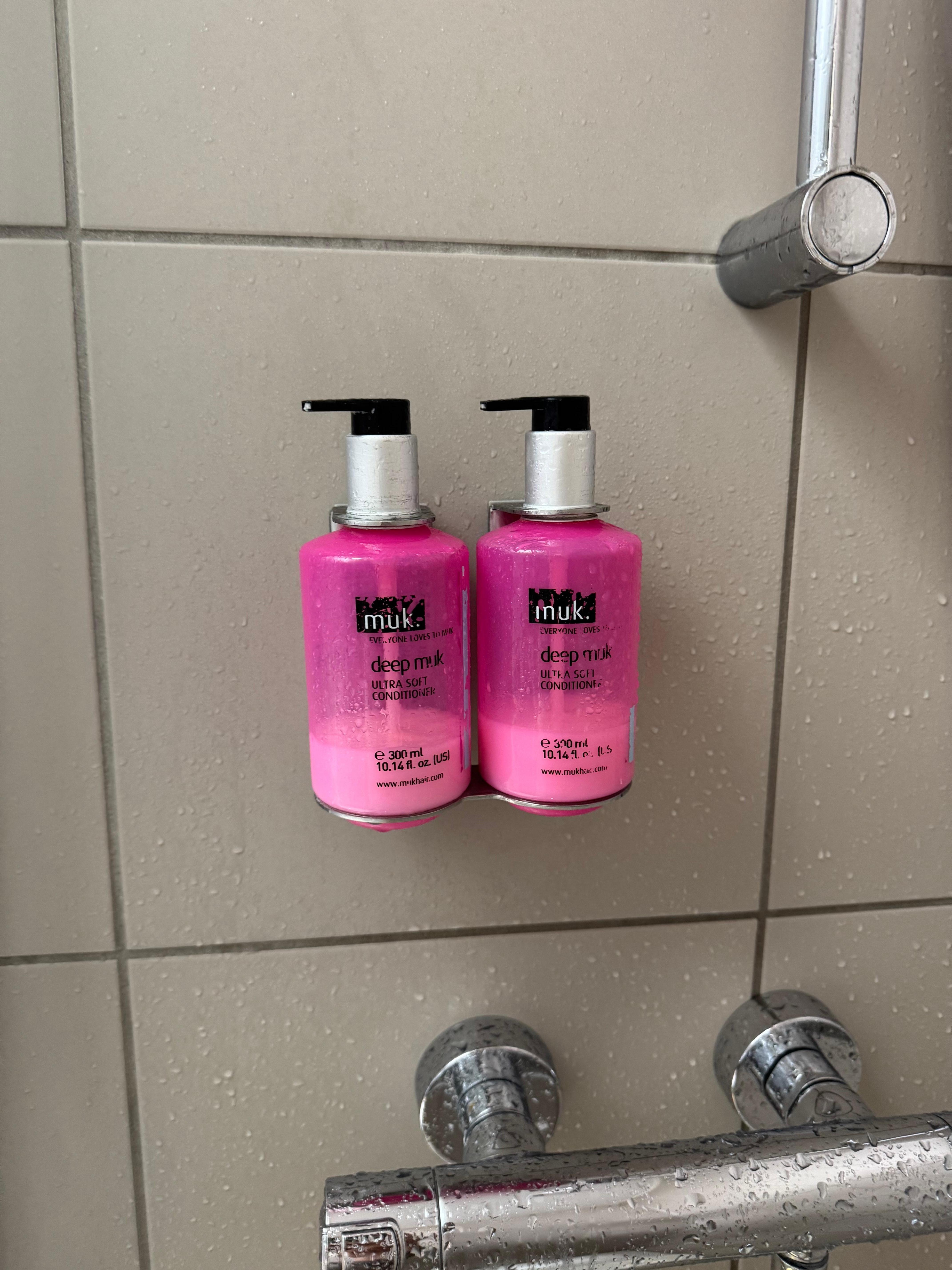 Plenty of conditioner, but no shower soap or shampoo