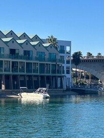 View across the lake looking at facility