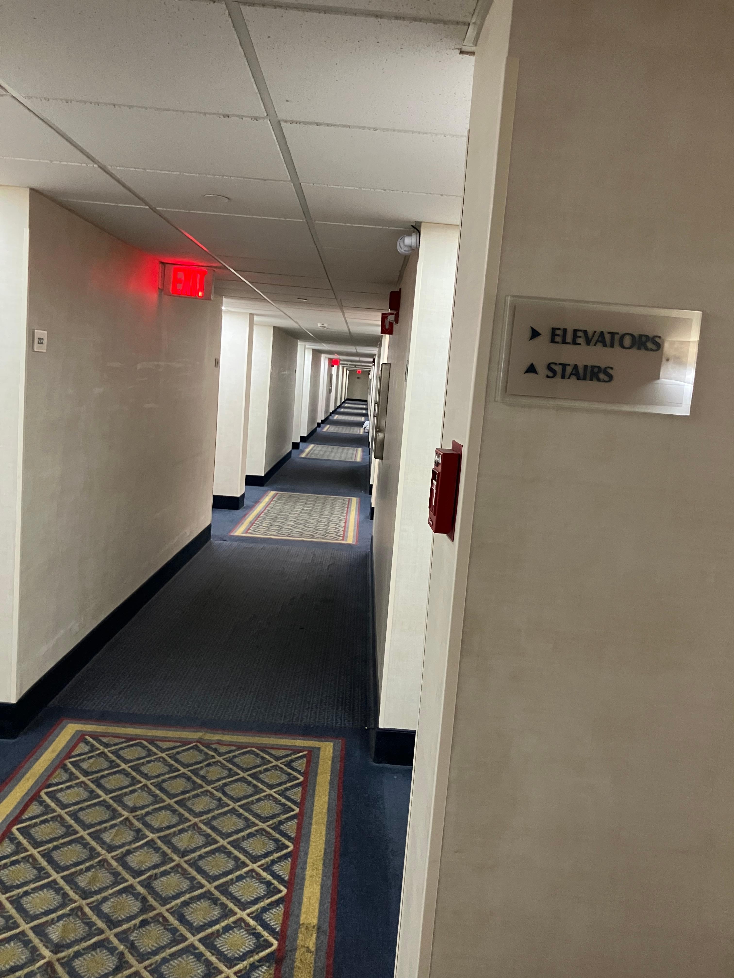 Got off elevator and had to walk to other end of building after telling the hotel clerk I could not walk very far. 