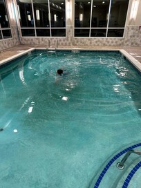 Comfortable temp and salt water.