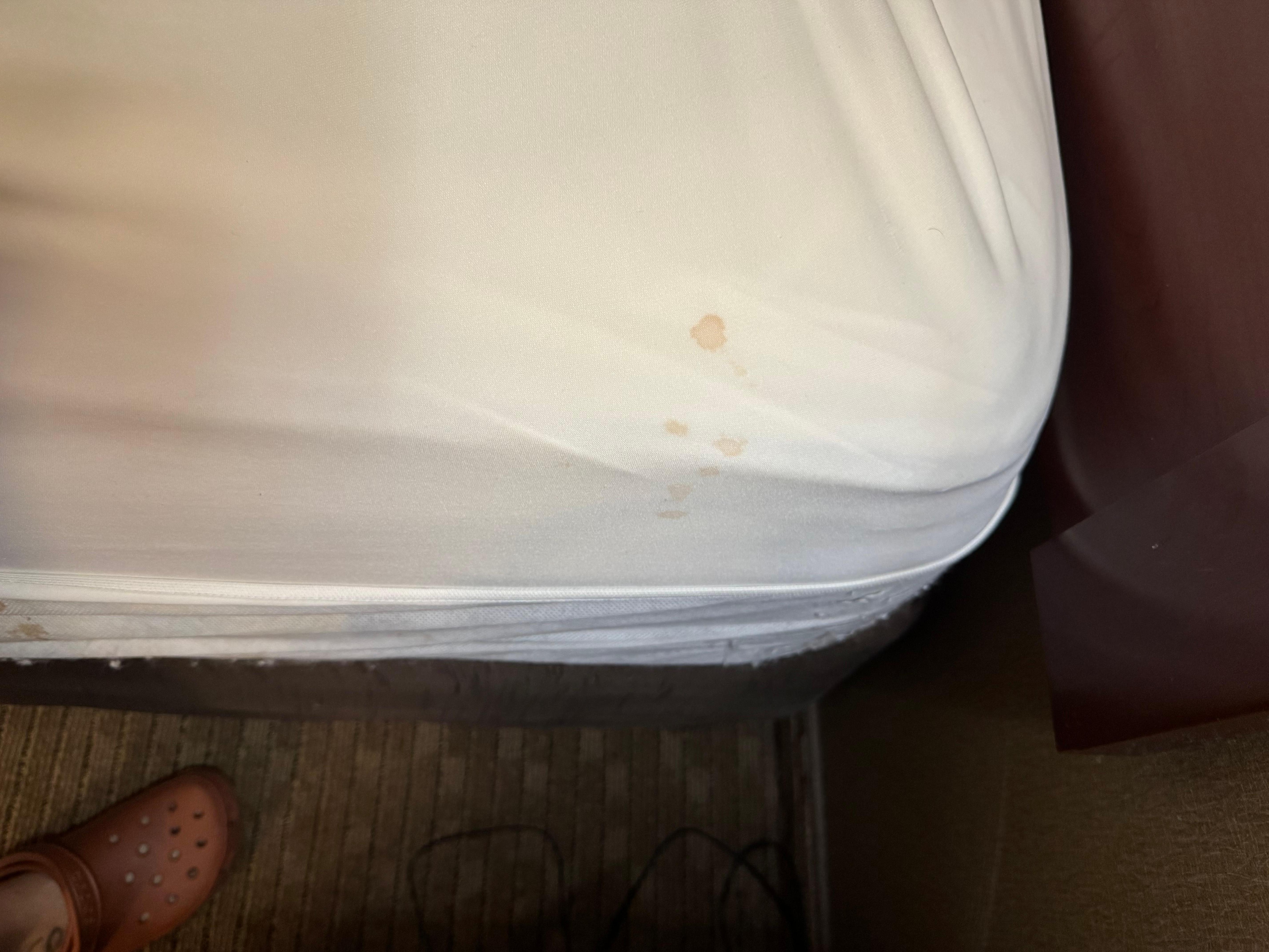 Stain on bed cover 