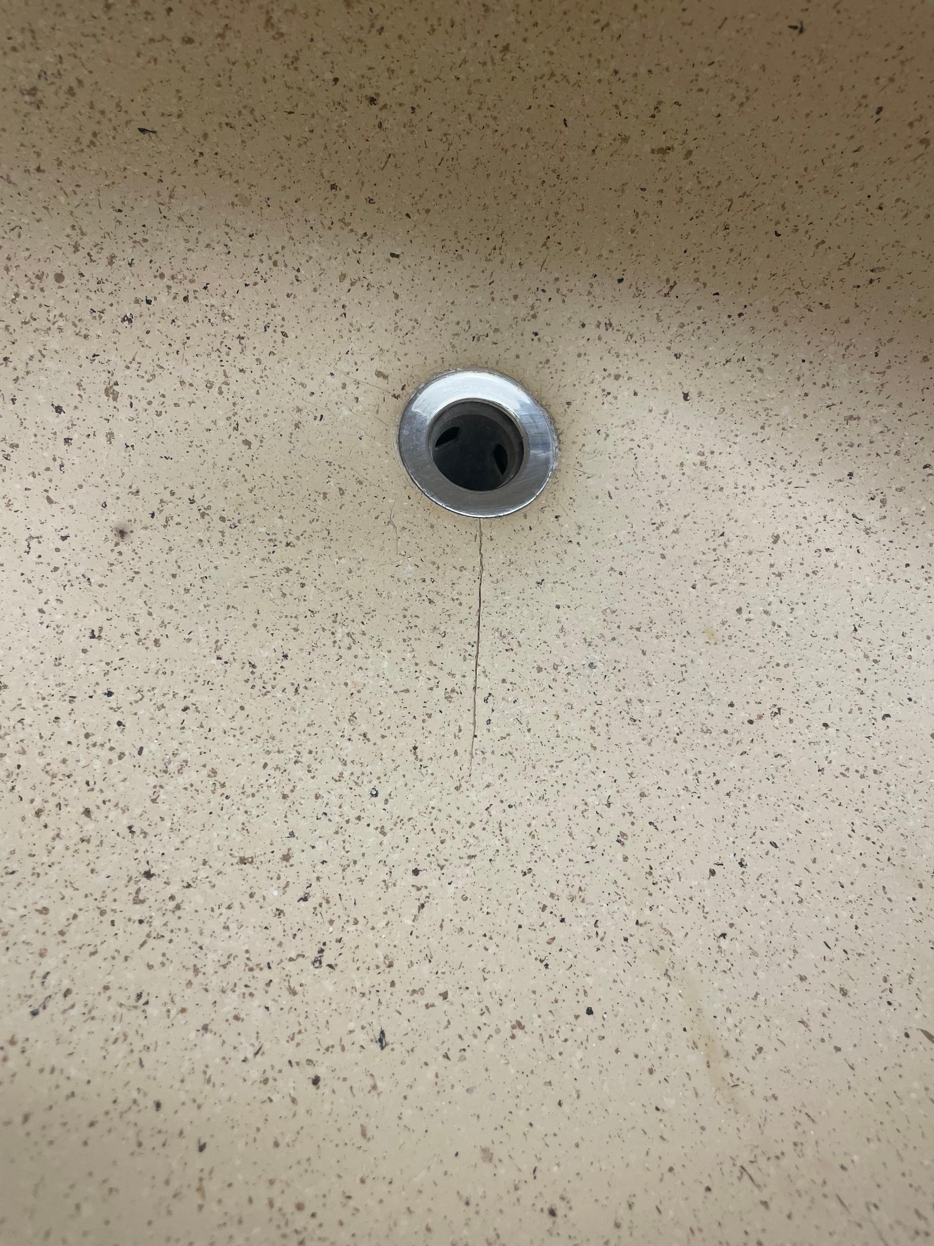 Bathroom sink has seen better days 