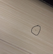 Baby roach crawling across the bathroom floor.