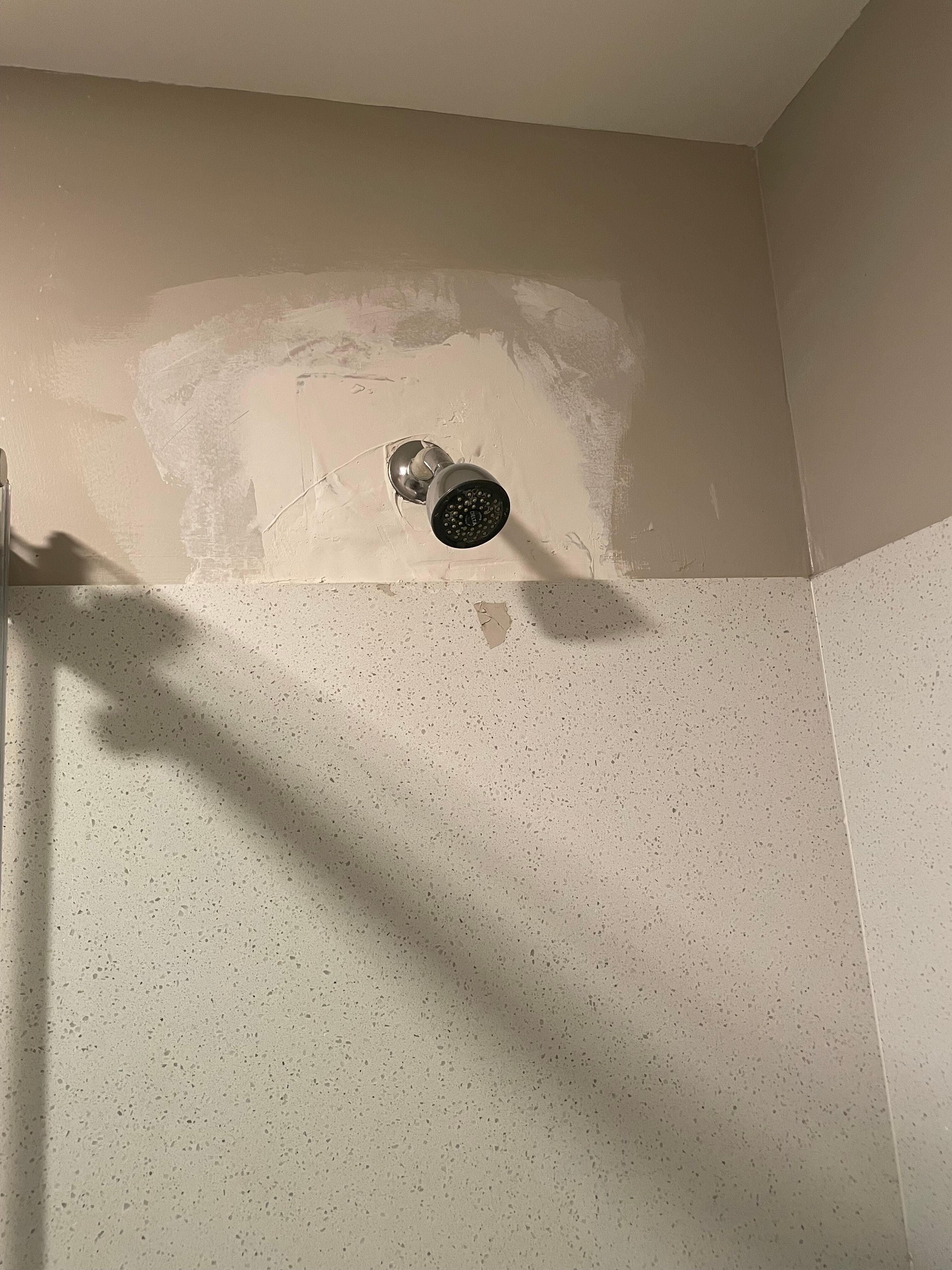 Shower had a patch work done