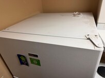 Top of the fridge is / was sticky and dirty. Had to give it a good cleaning.