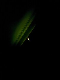 Curtains at night letting in