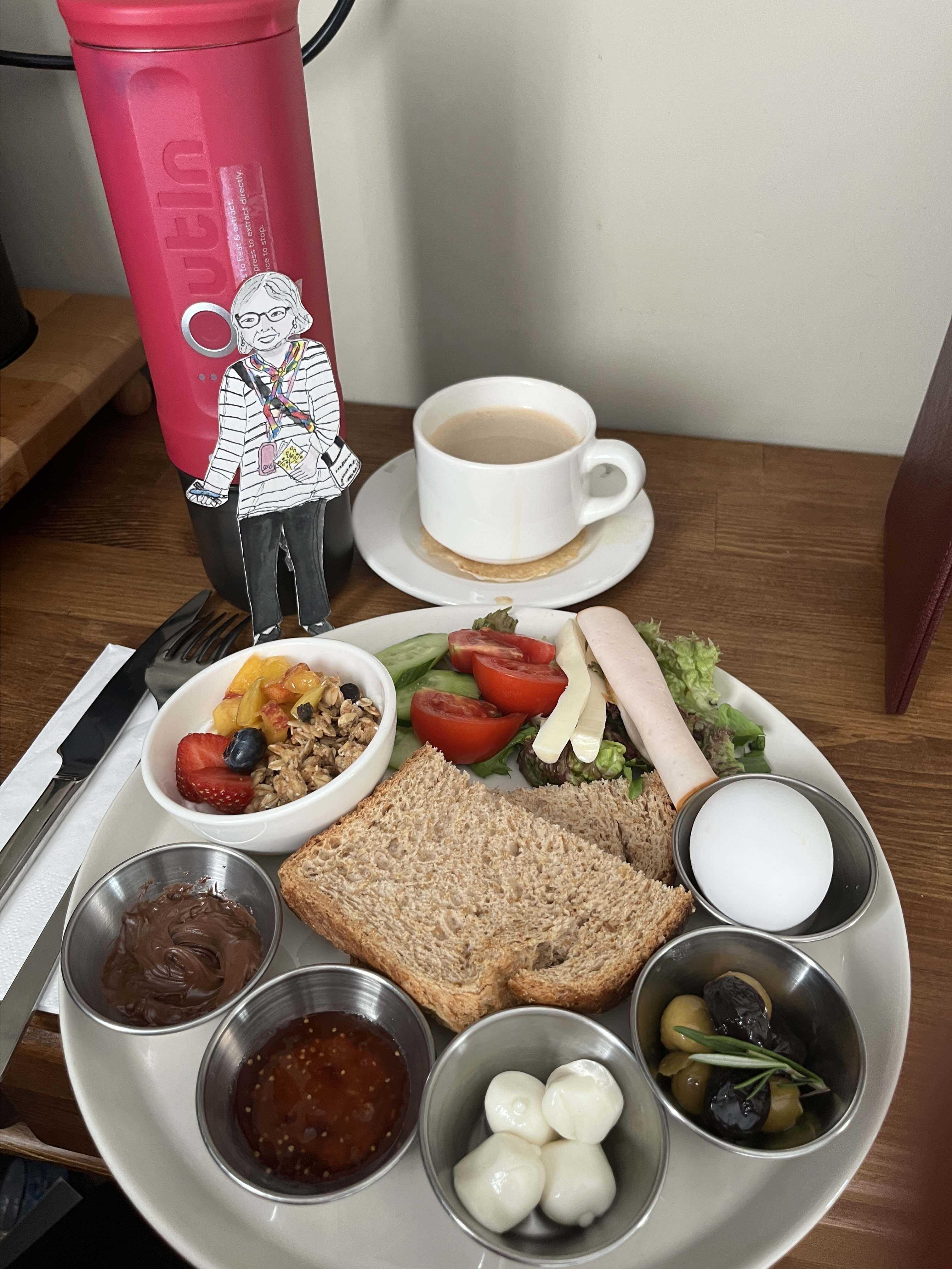 Breakfast delivered to my room.