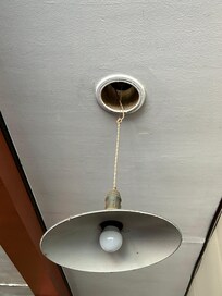 Light hanging from ceiling