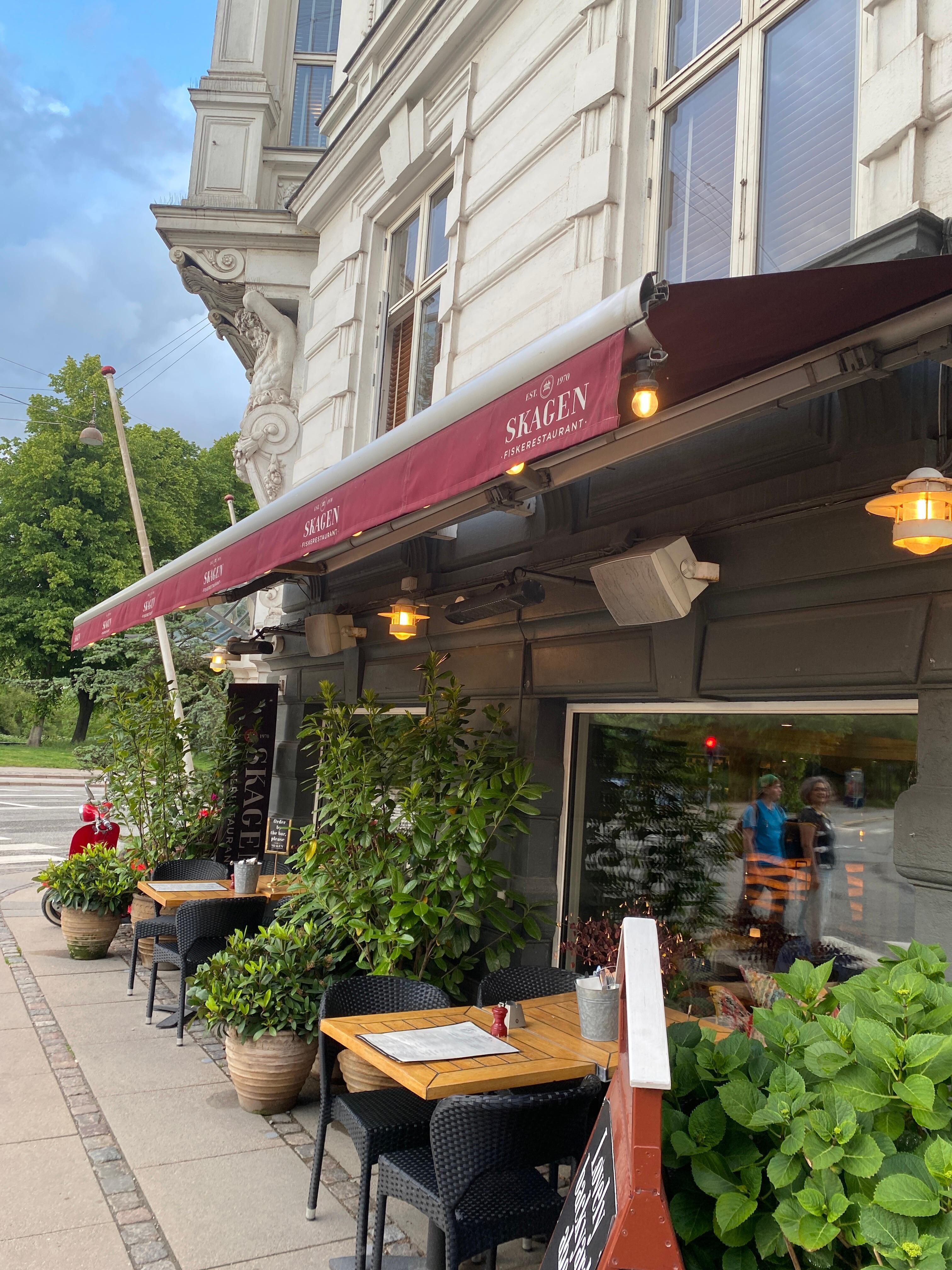 Cafe seating outside our hotel 