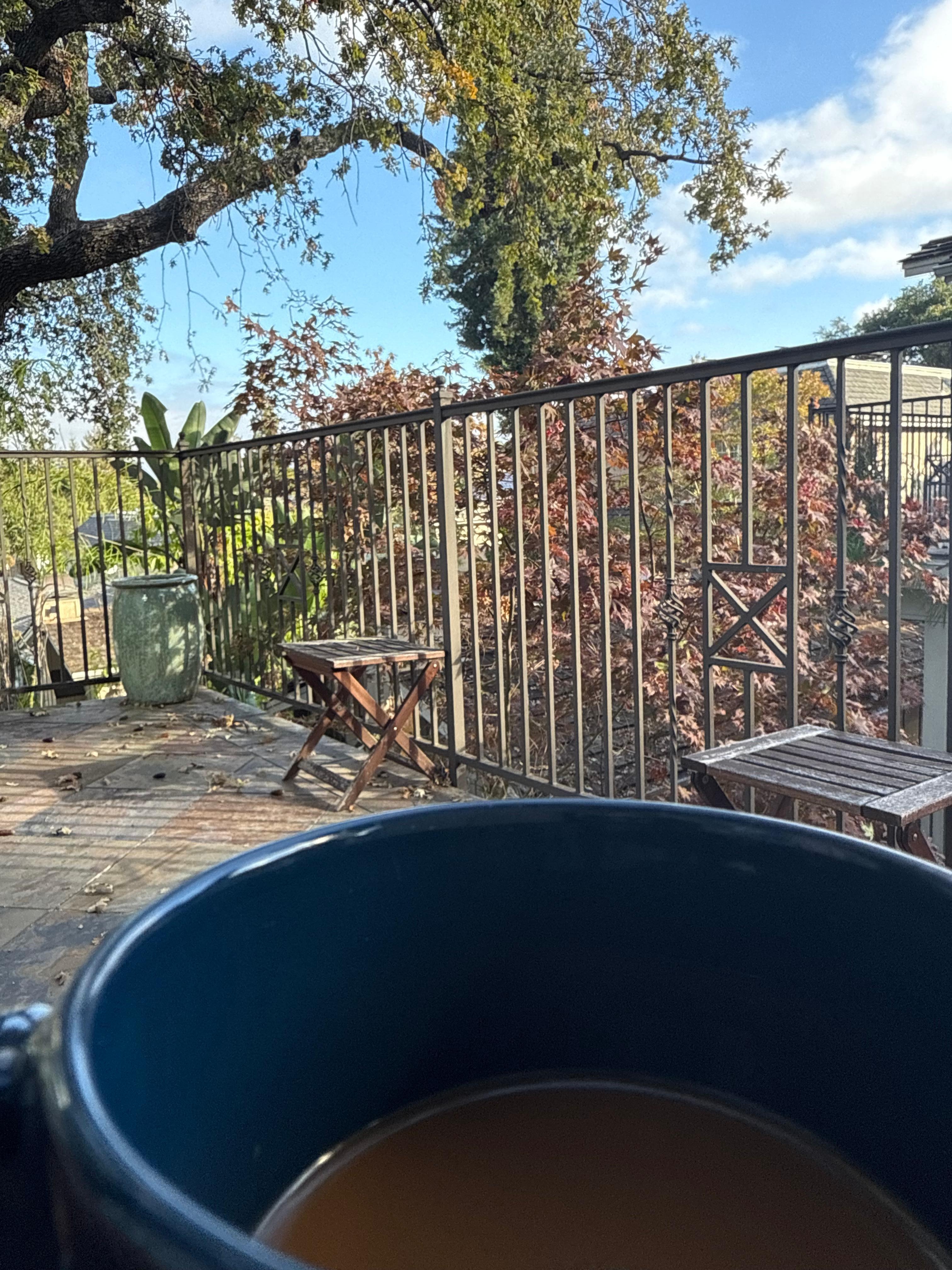  Coffee on the bungalow balcony