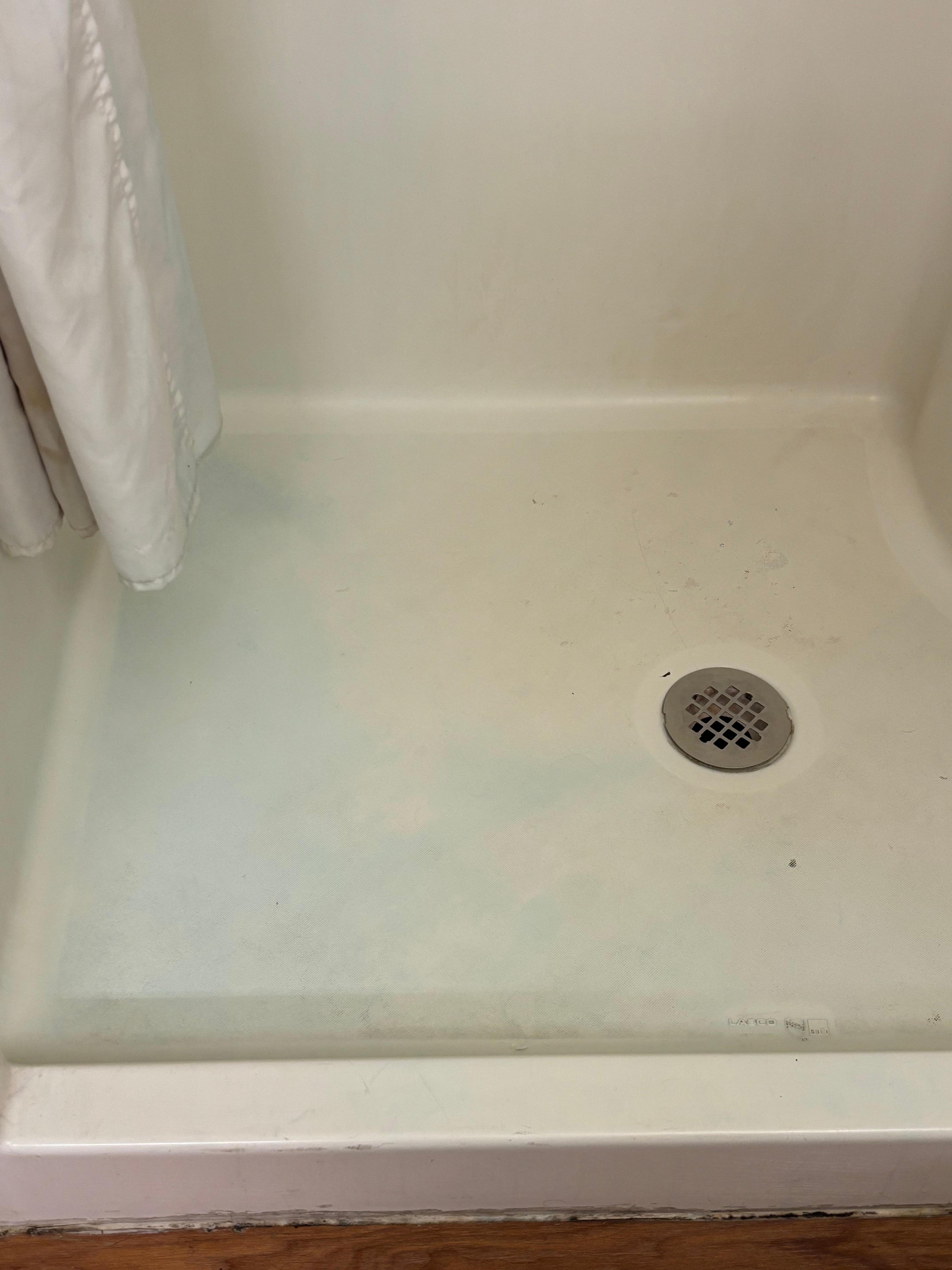 Blue stain in the shower