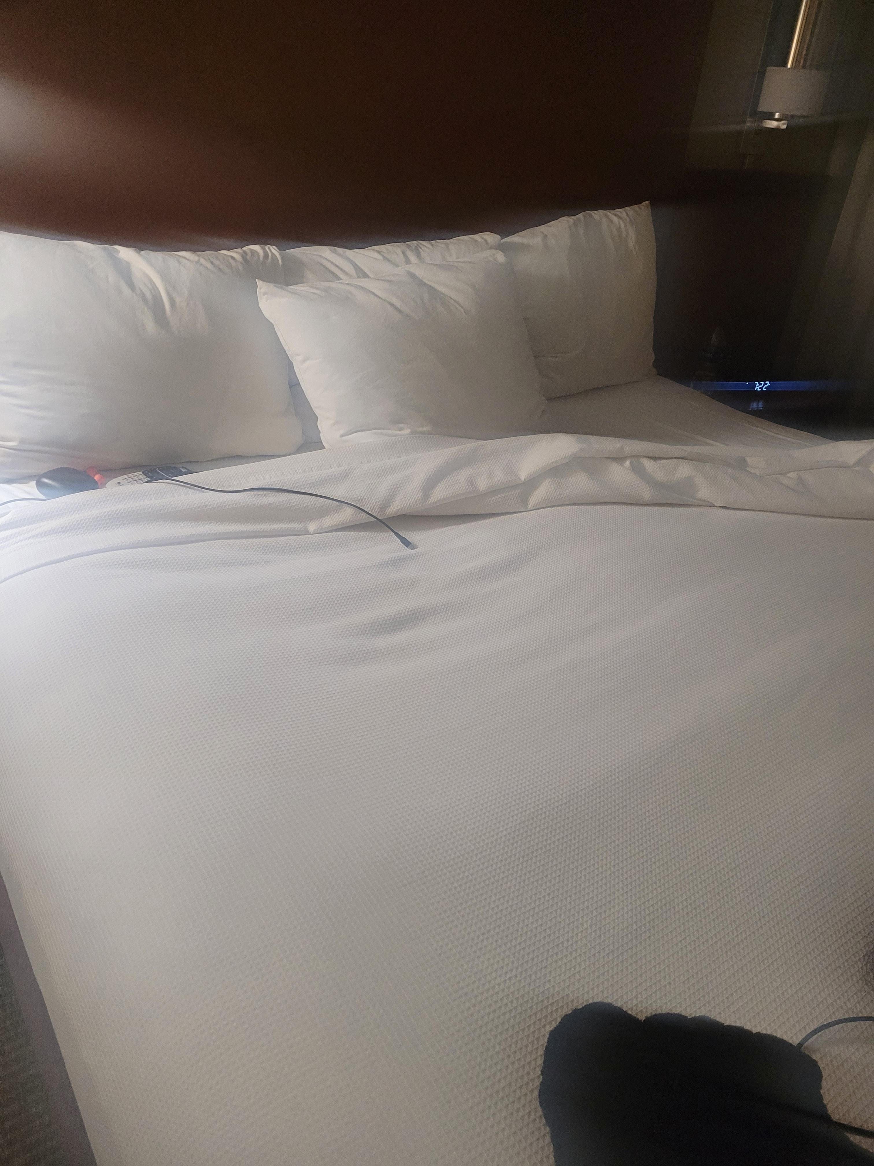 Old mattress you can see a body print on one side of the mattress.  Used thw other side which was nice until I started getting bite marka by something on my back