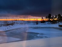 Fantastisk morgon! Blå Jungfrun vid horisonten!