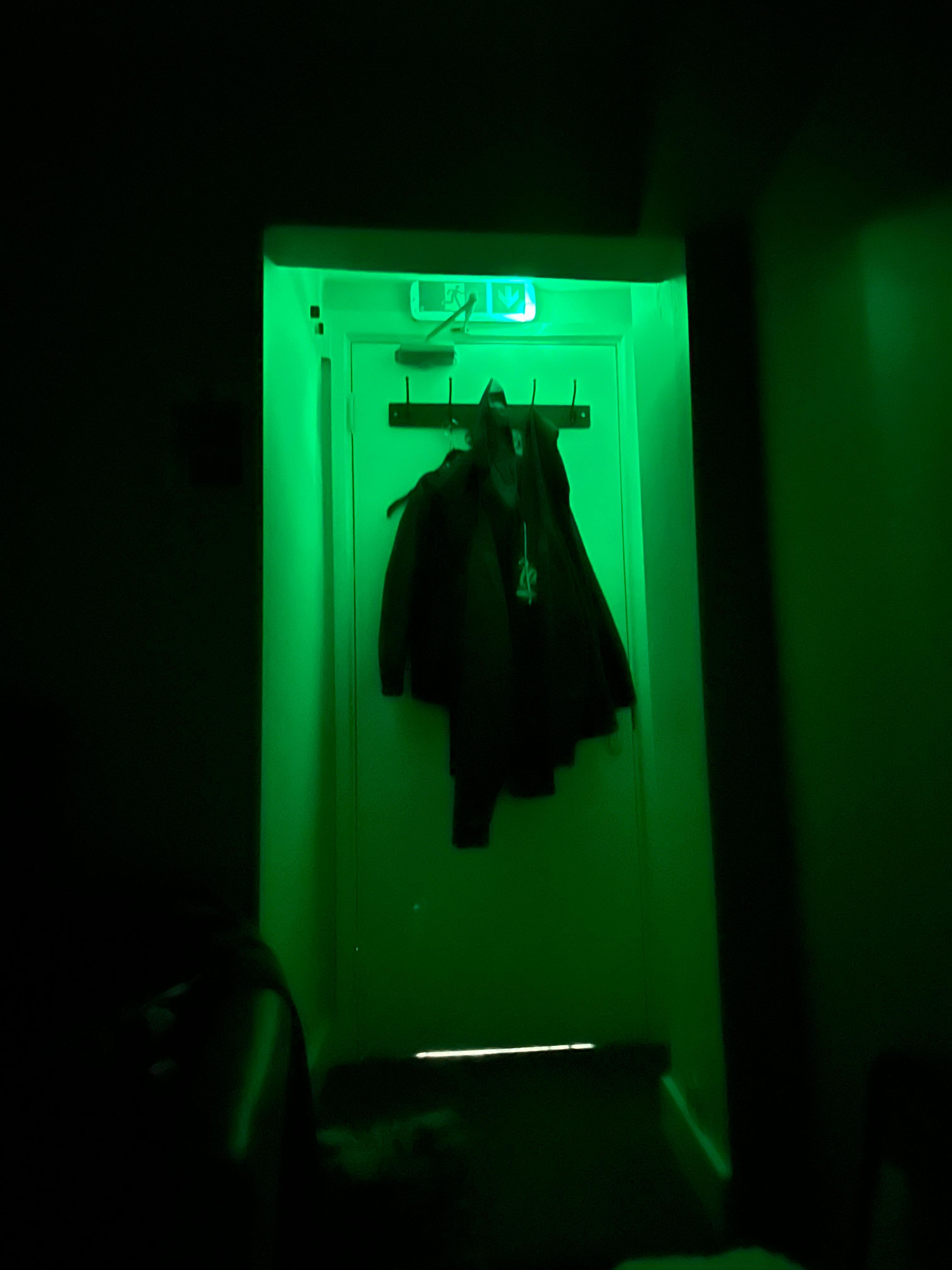 Aliens at the door - our view from the bed.