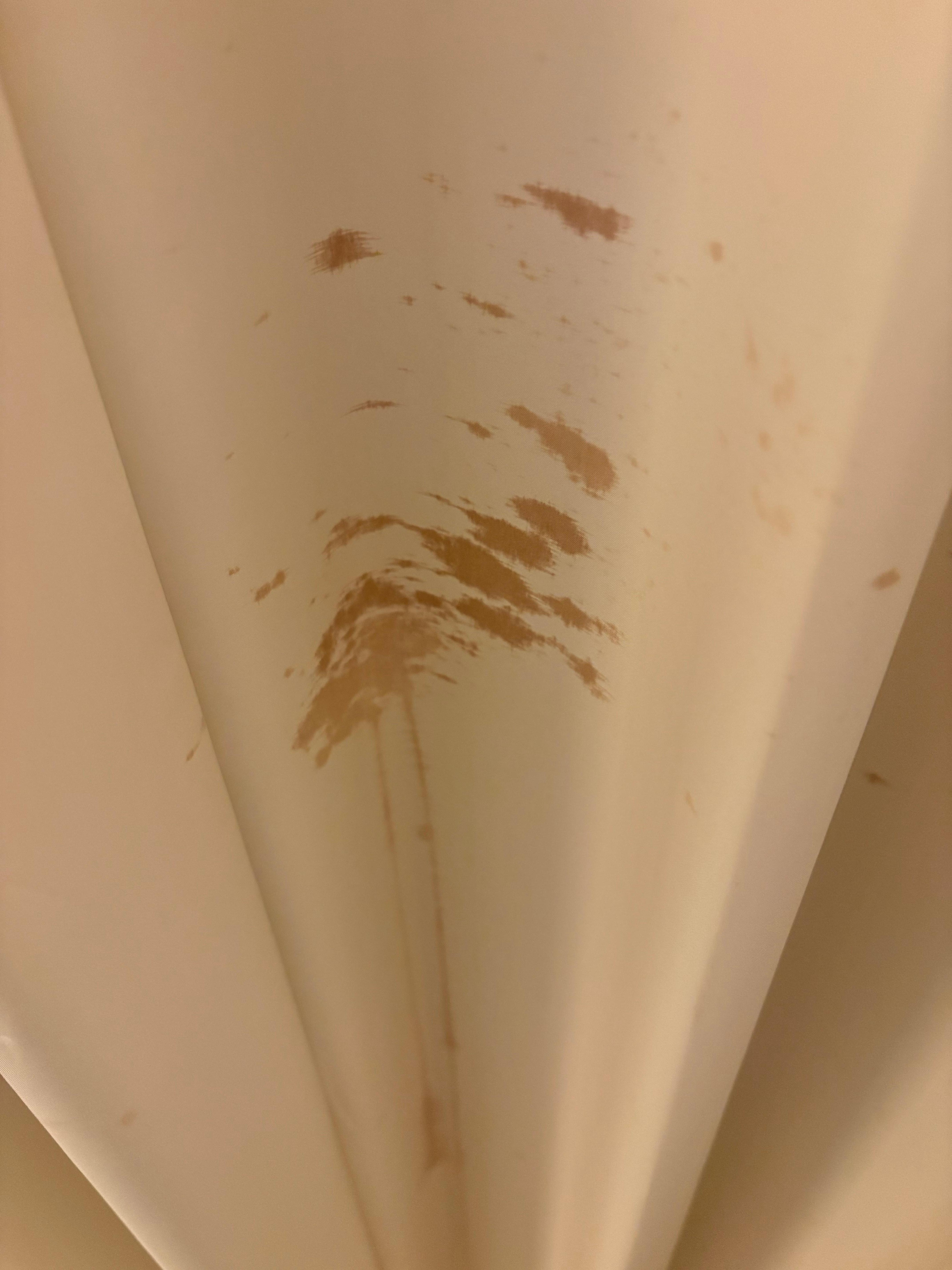 Stain on the curtain  to the balcony. The hotel is nice but I was expecting more.