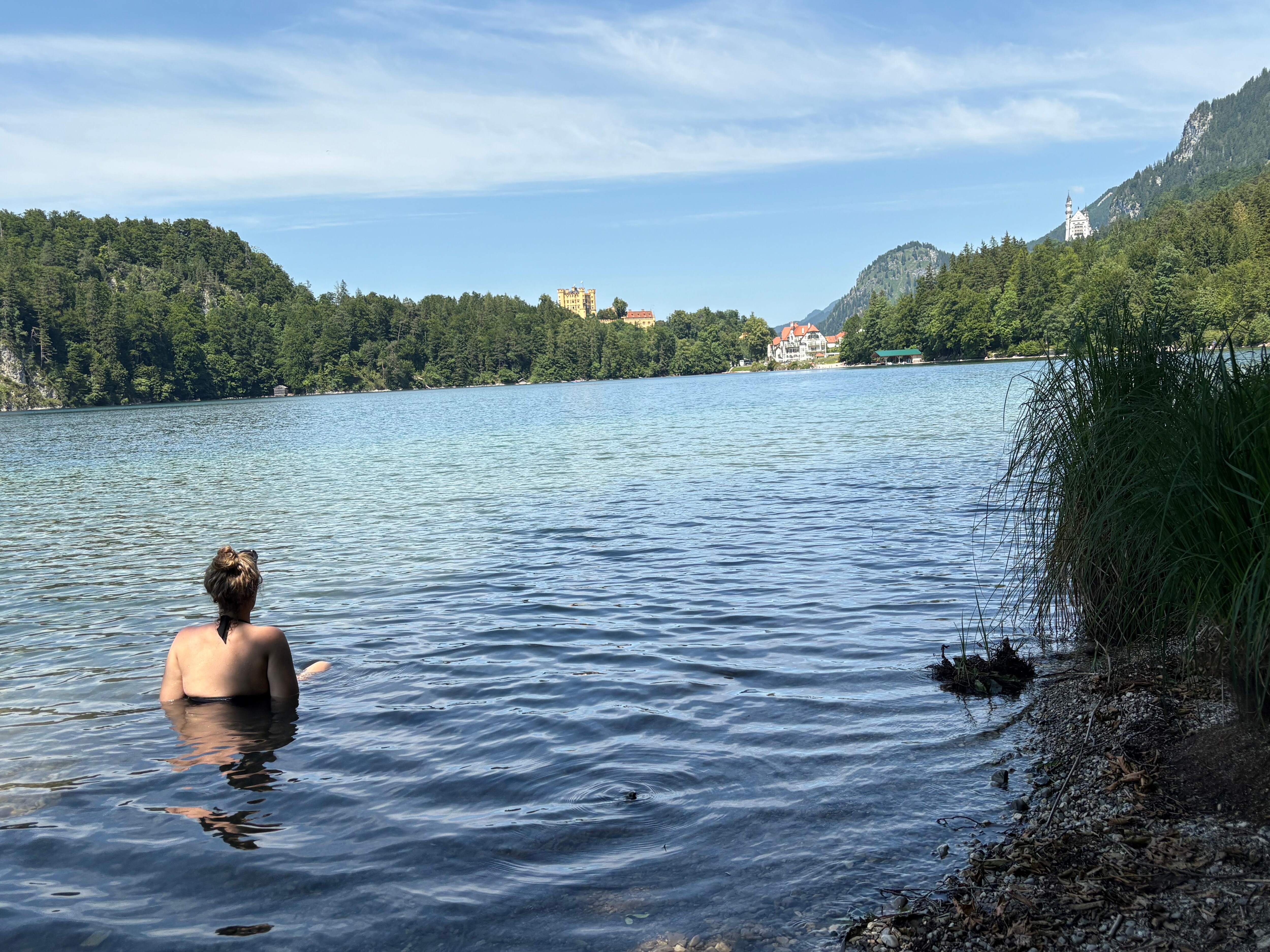 Swimming in Alpensee Lake. 
