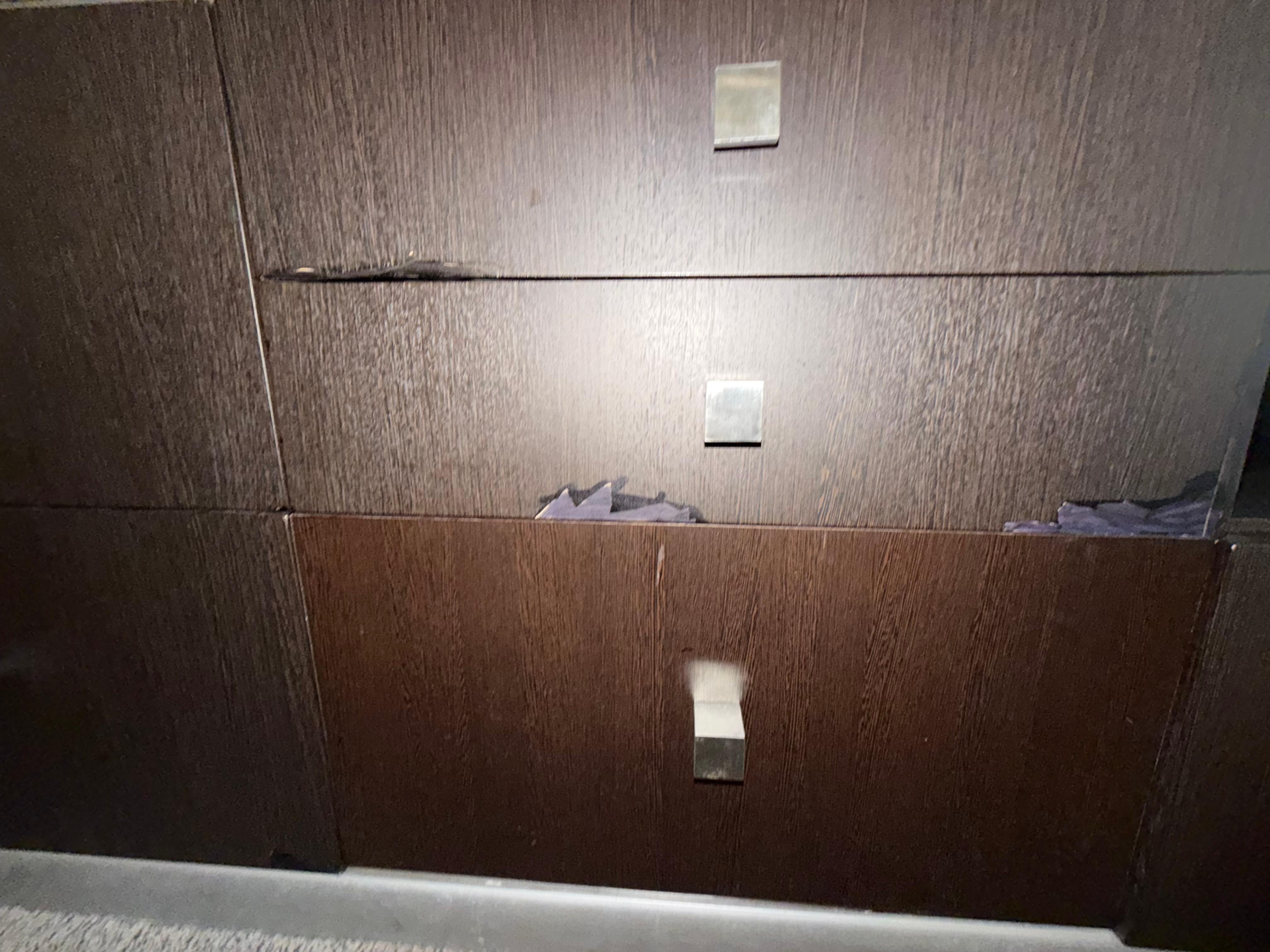 Drawers for clothes are very worn