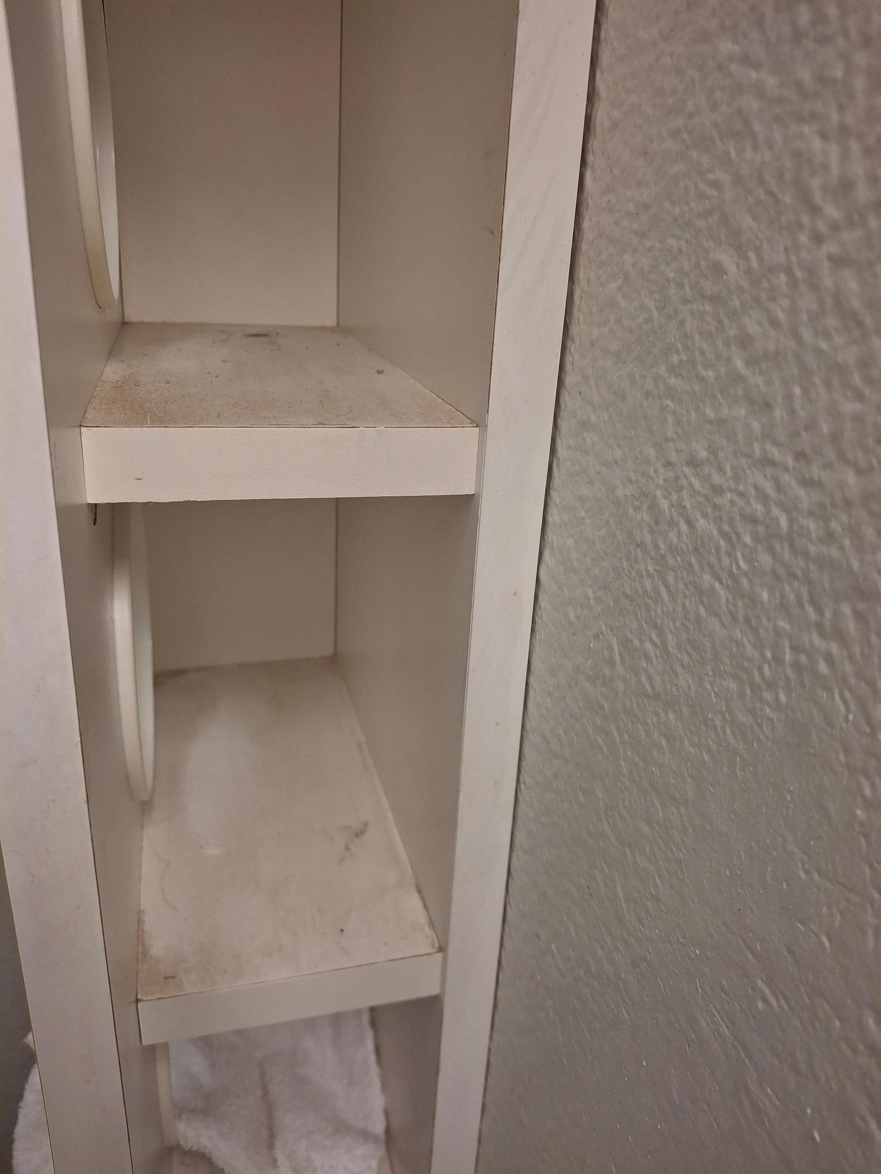 The towel holder in the bathroom has never been cleaned.