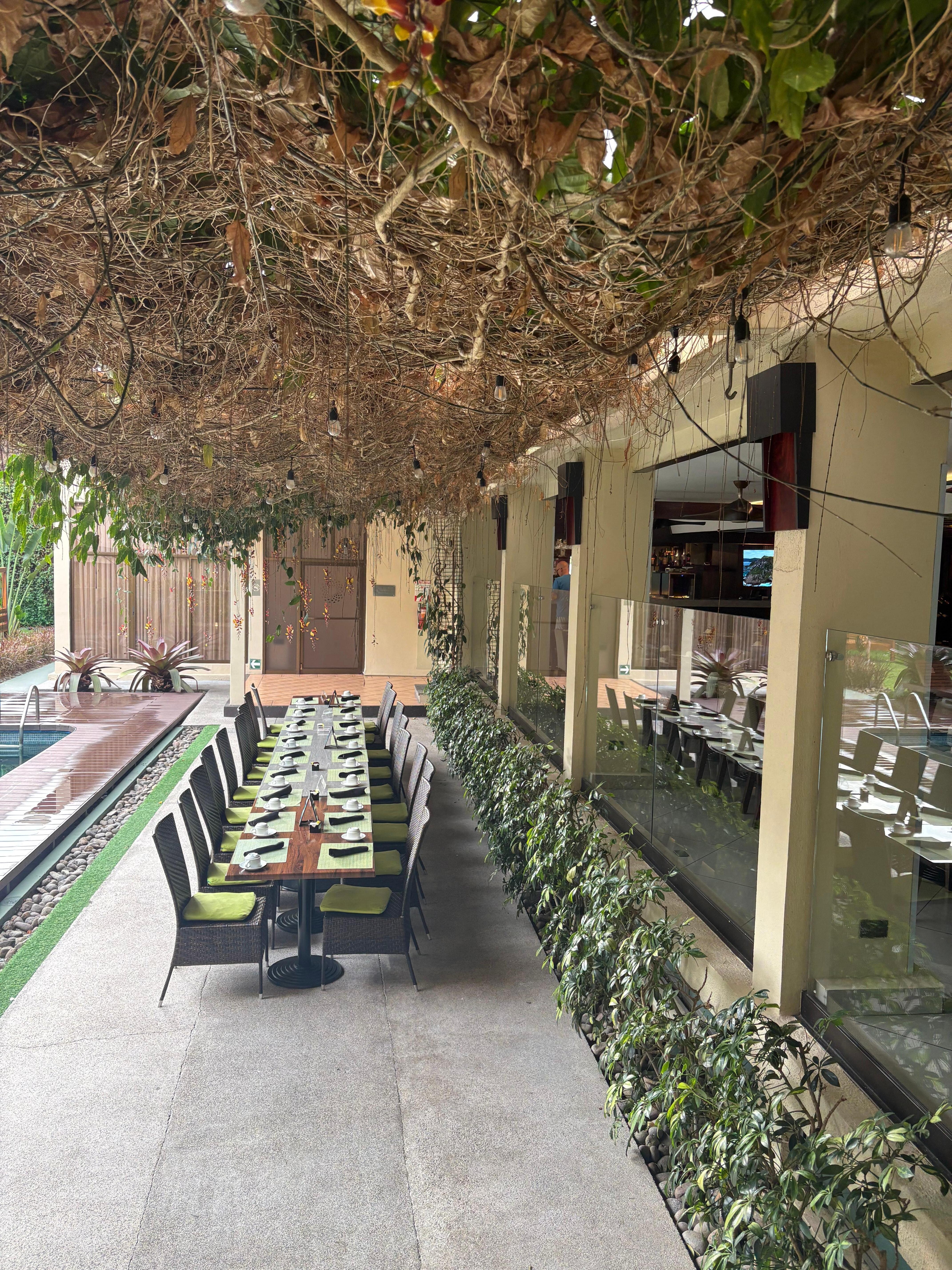 Dining area by the pool