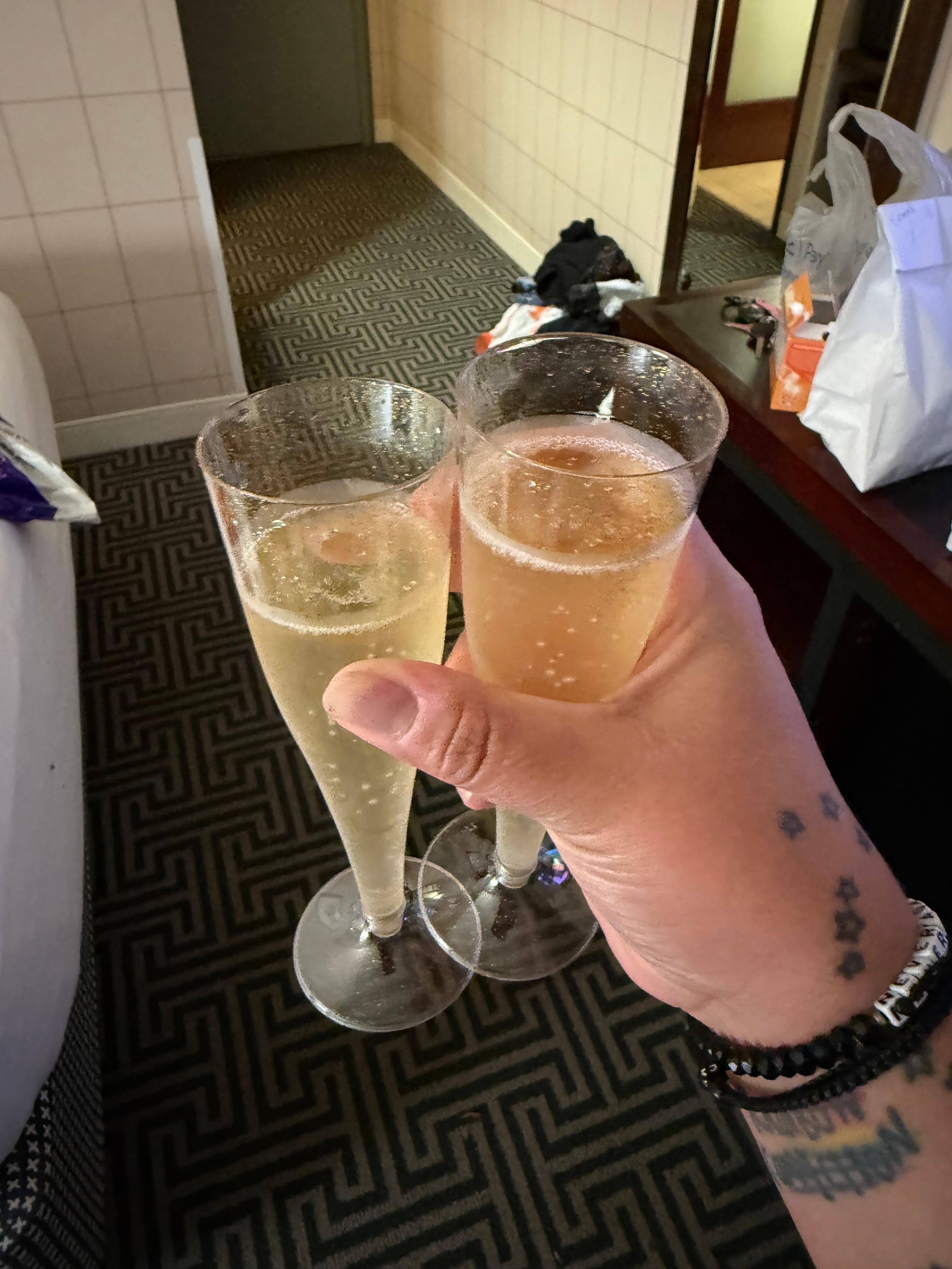 Champagne on New Year’s Eve. 