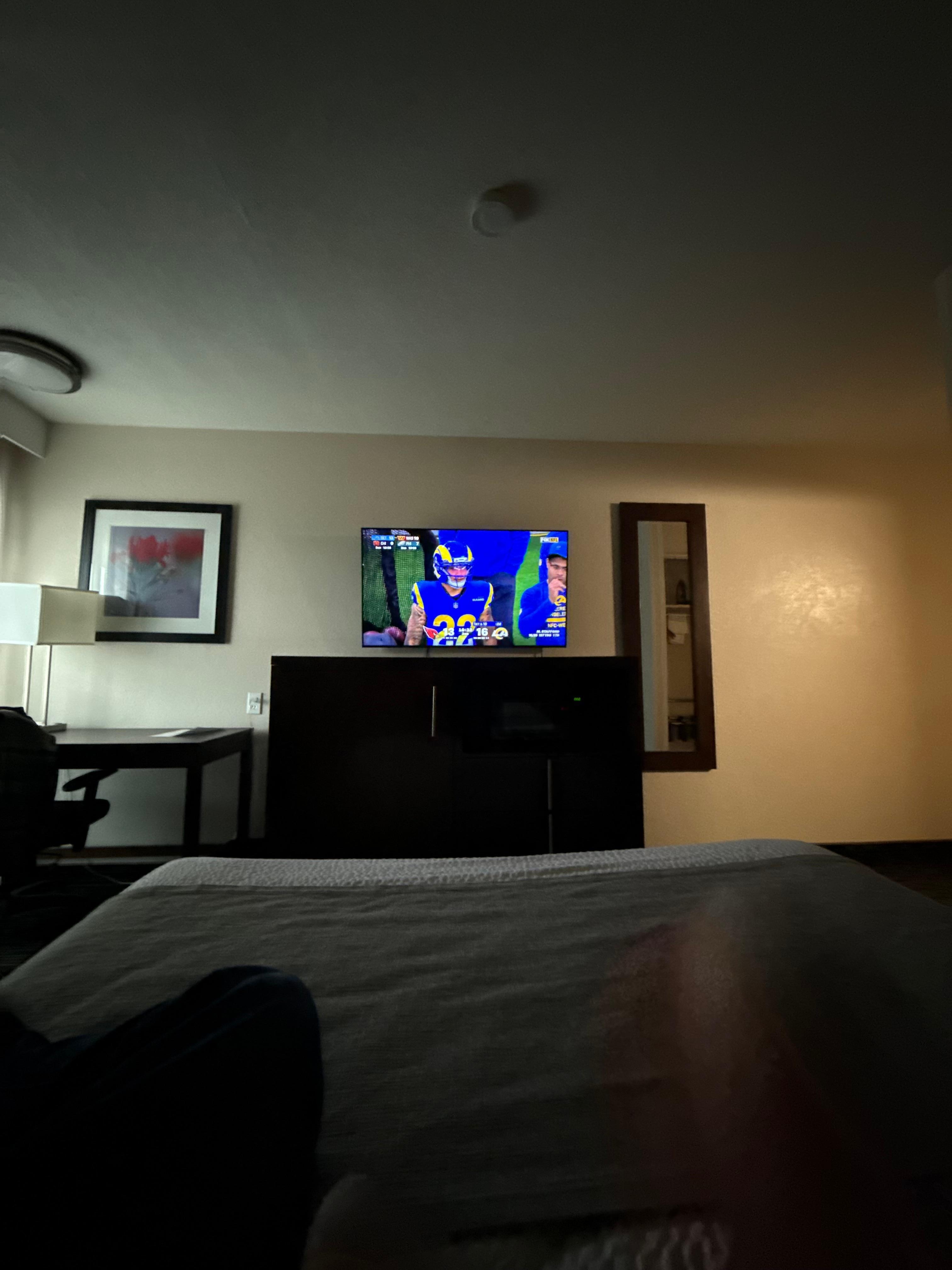 The tv was perfect and the channels or their dish network was very luxurious.