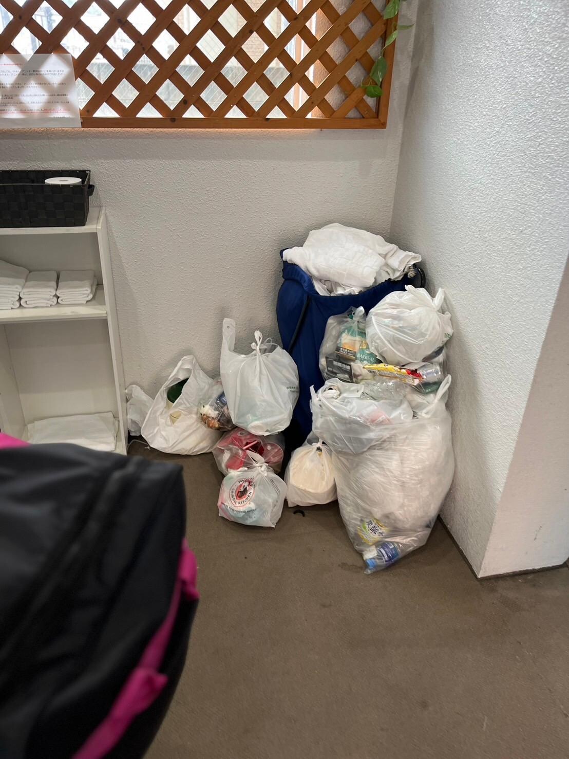 一階のタオル置き場