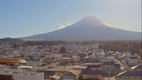 Hotel aan Kawaguchi meer met mooie Icht op Mount Fuji