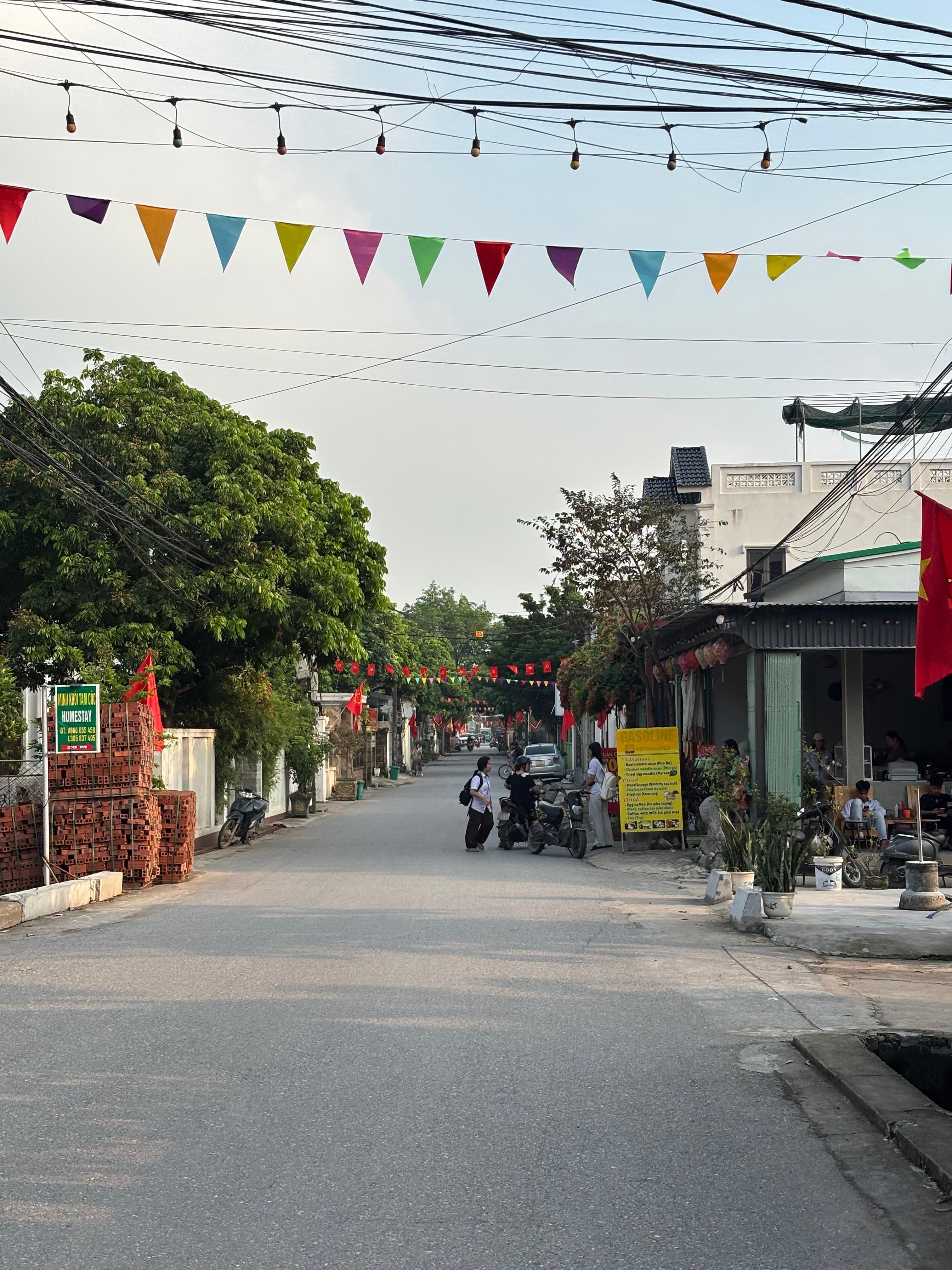 Street of bars, shops, restaurants. 5 min walk from hotel