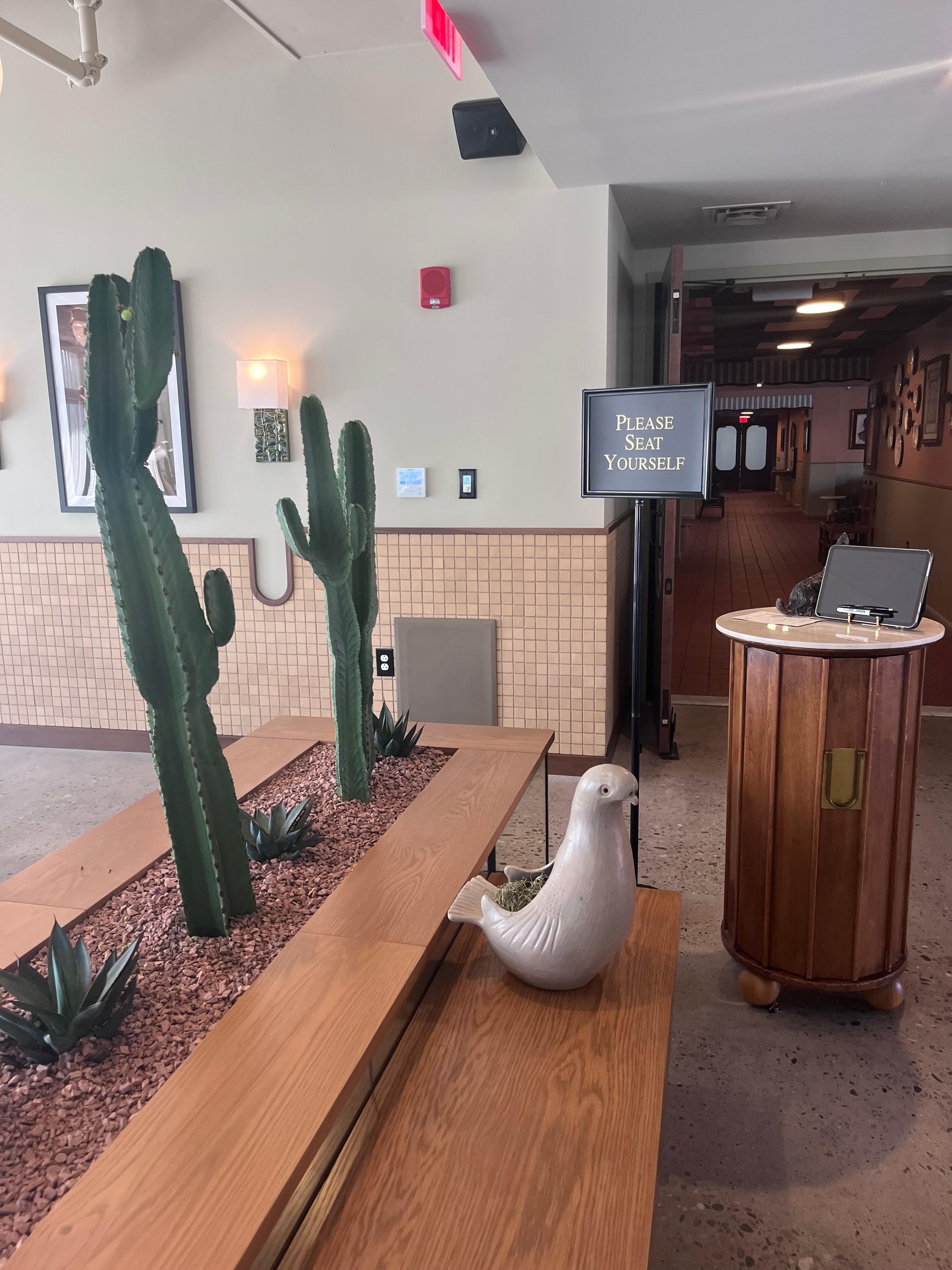 Inside restaurant 
