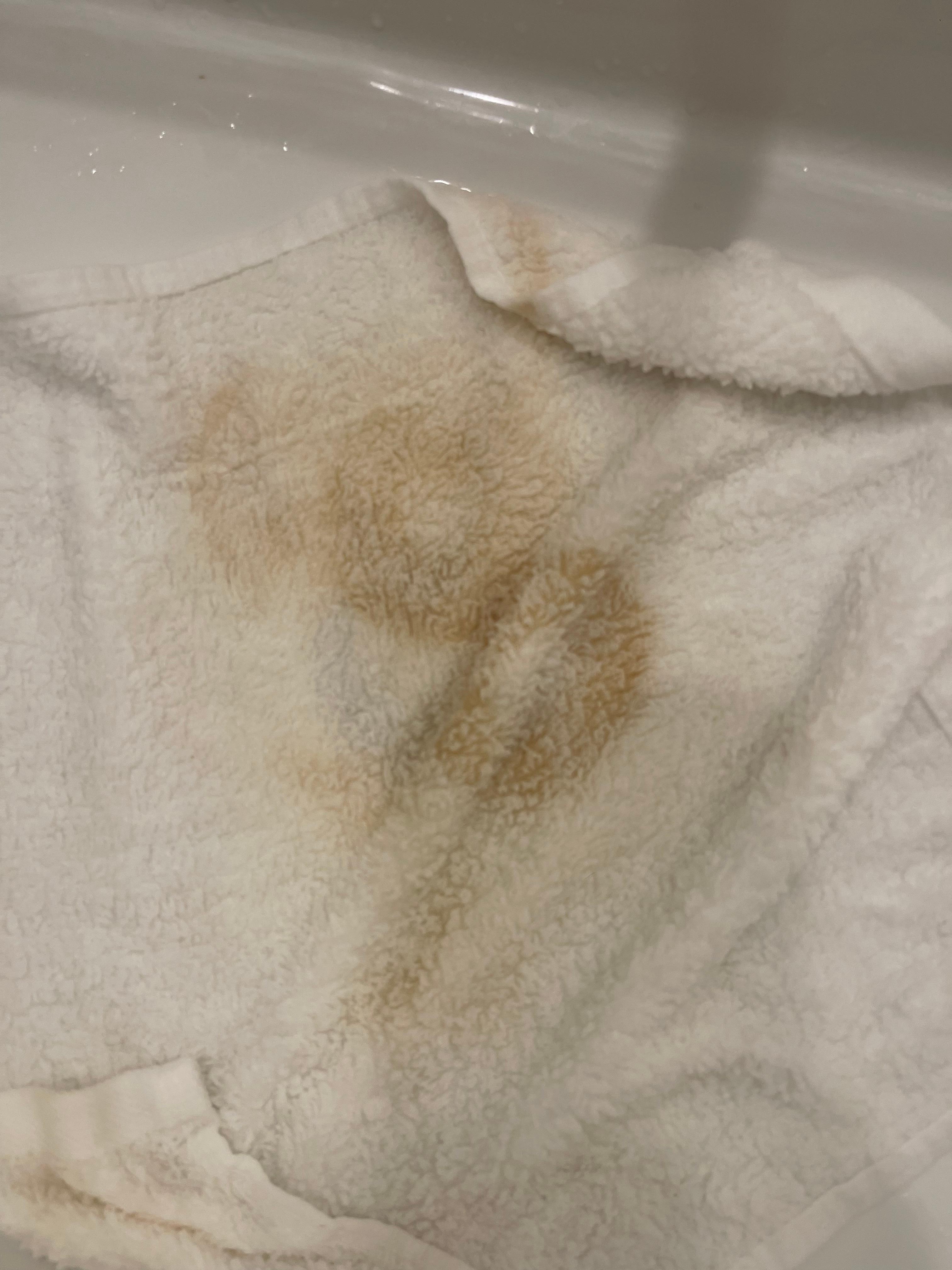 this was a clean white rag that was left in the tub as the water drained