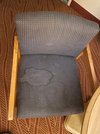 Stained chairs in the room