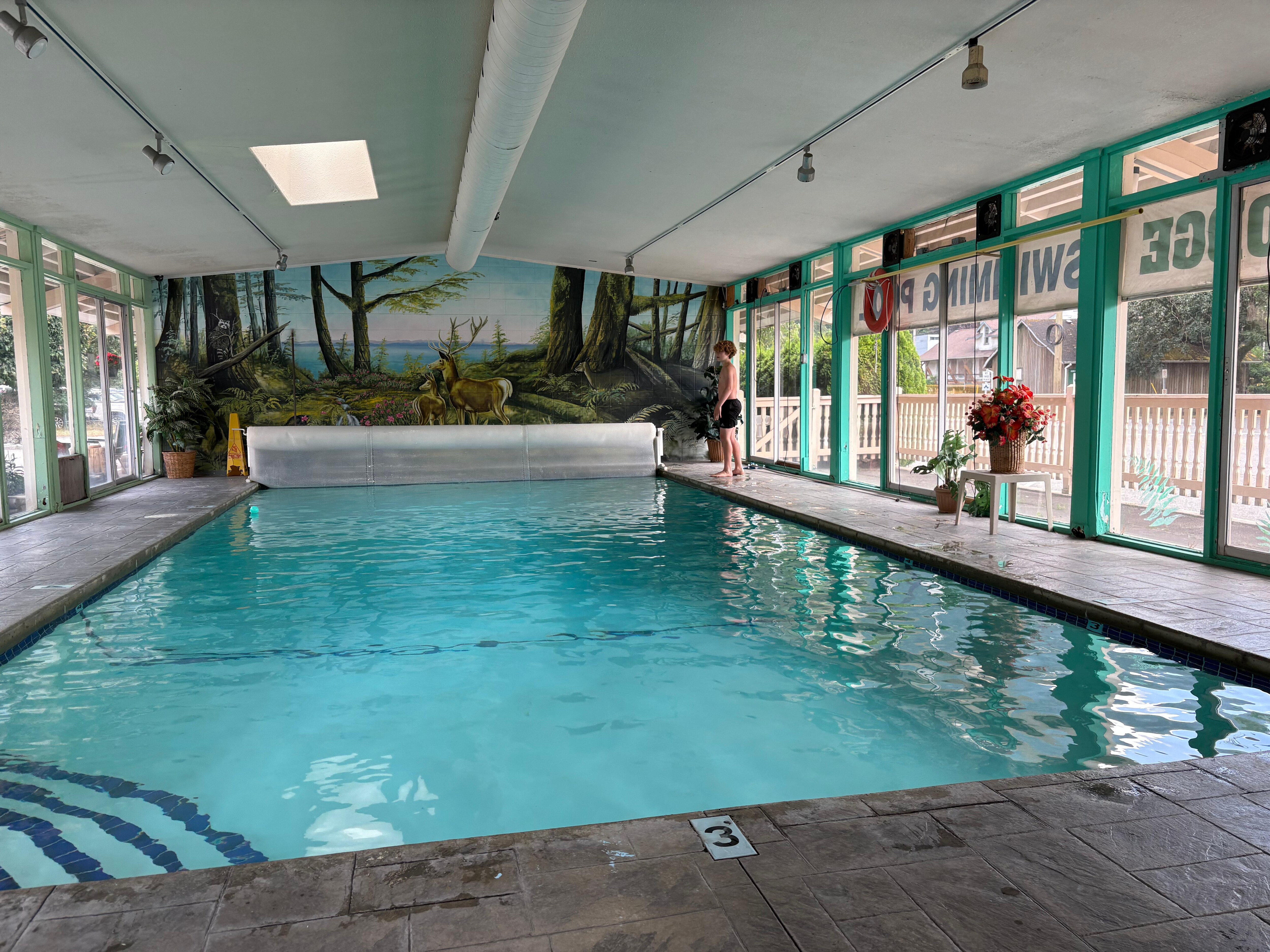The pool was cool but, it was hot out so refreshing.  Super clean too.