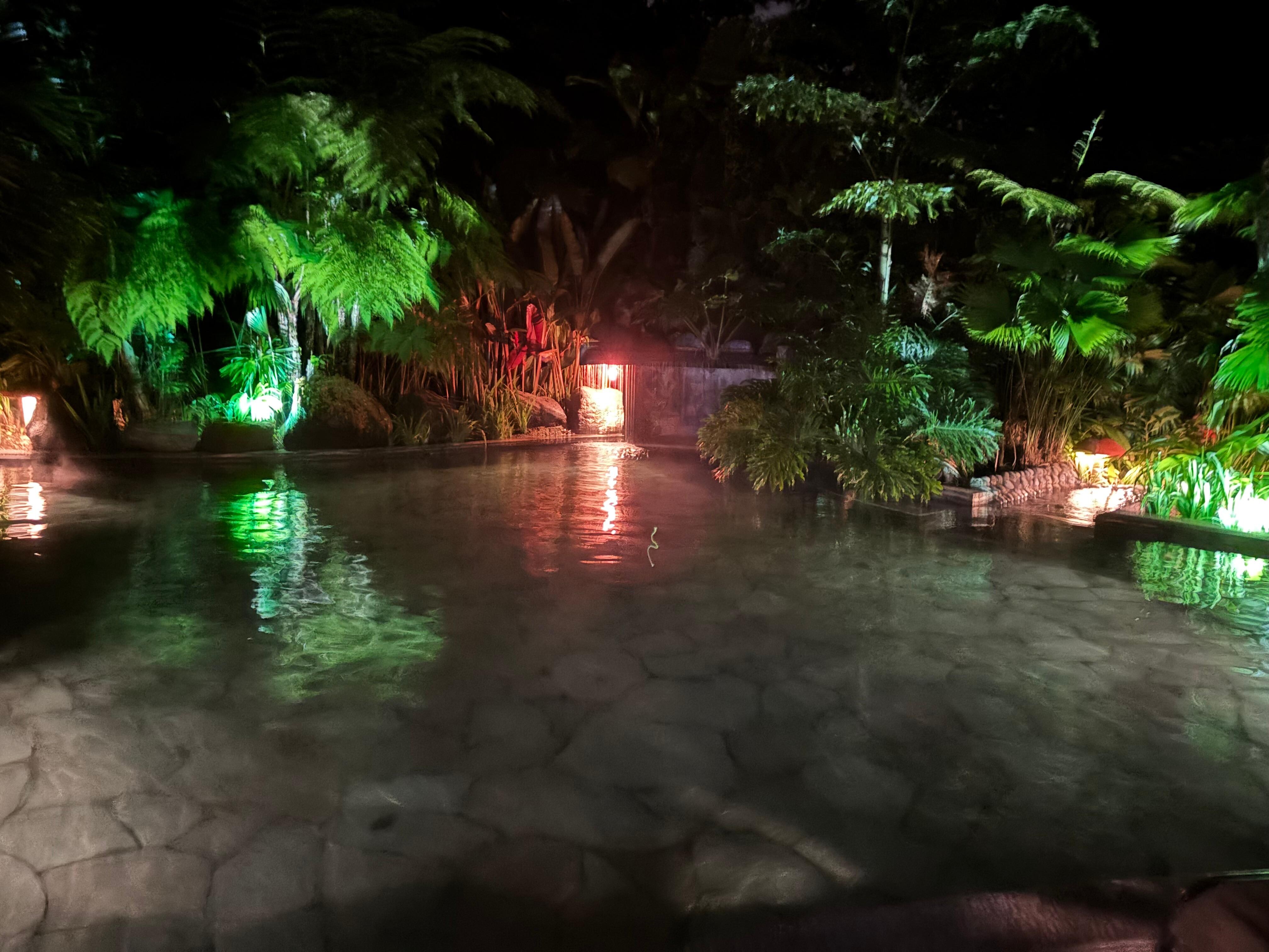 Hot springs at night