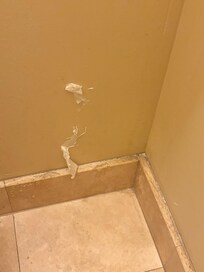 Toilet paper stuck to wall upon arrival