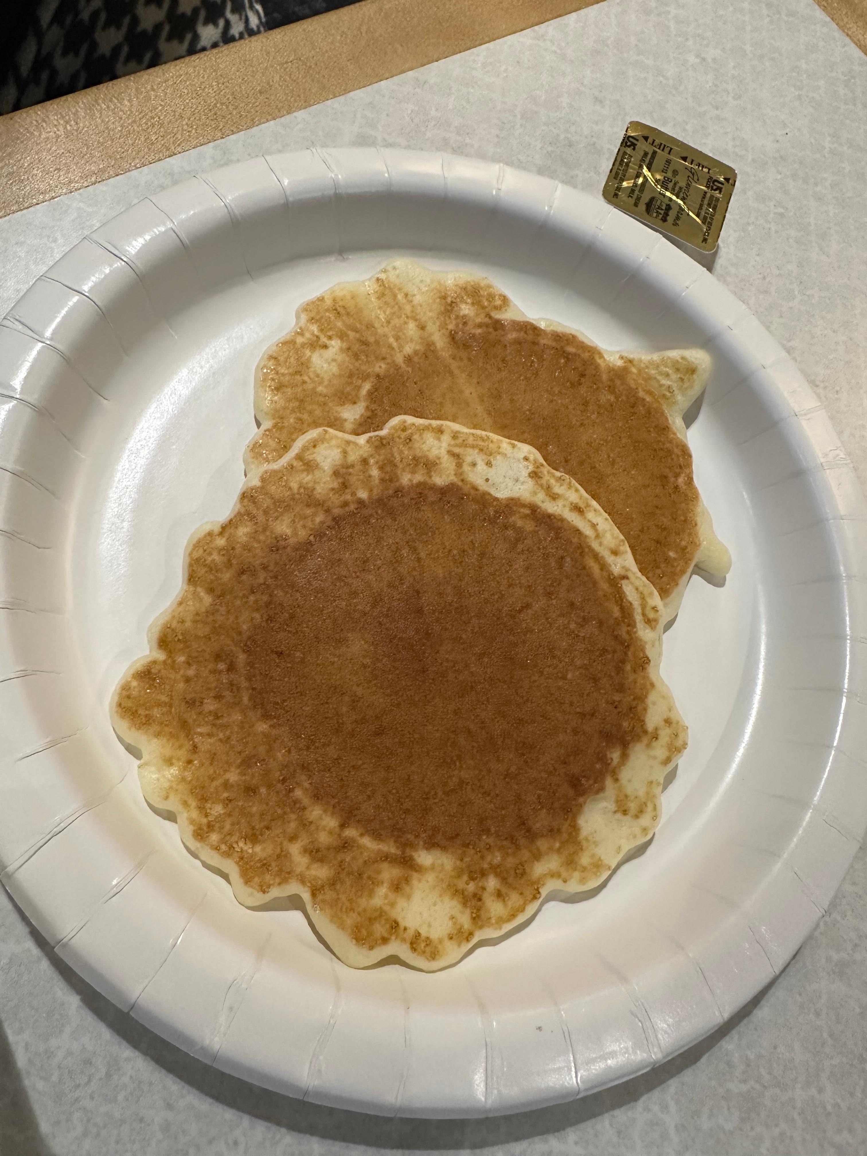 From the pancake machine 